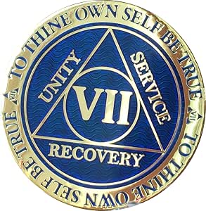 Amazon.com: RecoveryChip 7 Year AA Medallion Reflex Blue Gold Plated ...