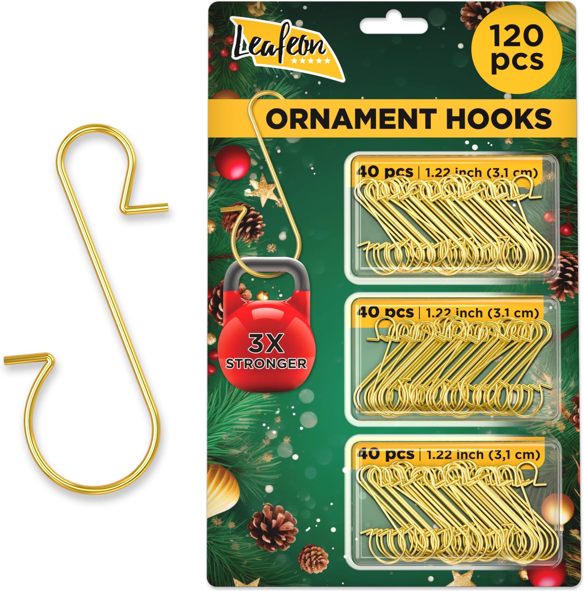 Amazon.com: Leafeon 150 Pack Christmas Ornament Hooks – Great Xmas ...