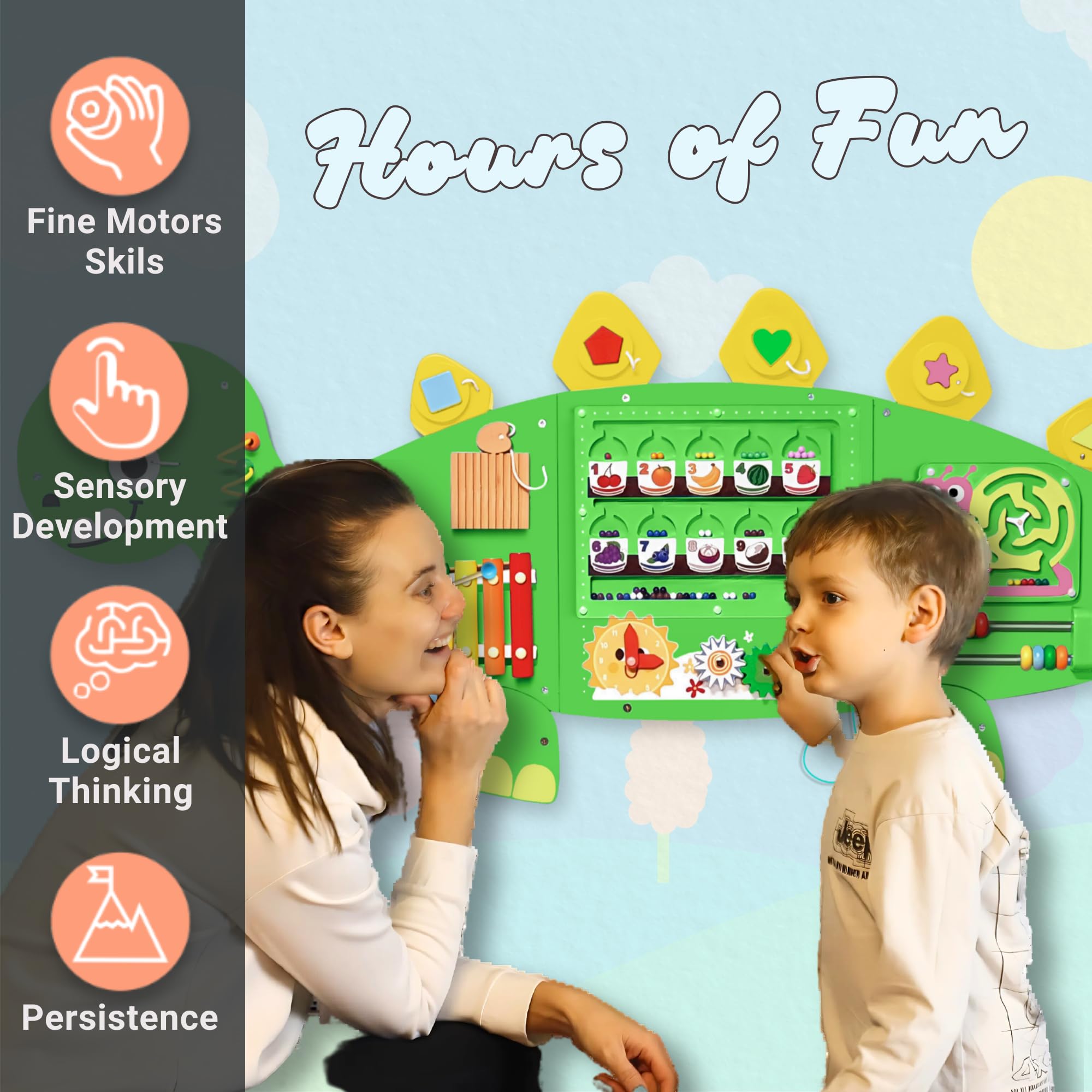 Snapklik.com : Activity Wall Busy Board, Sensory Wall Panel For Kids ...