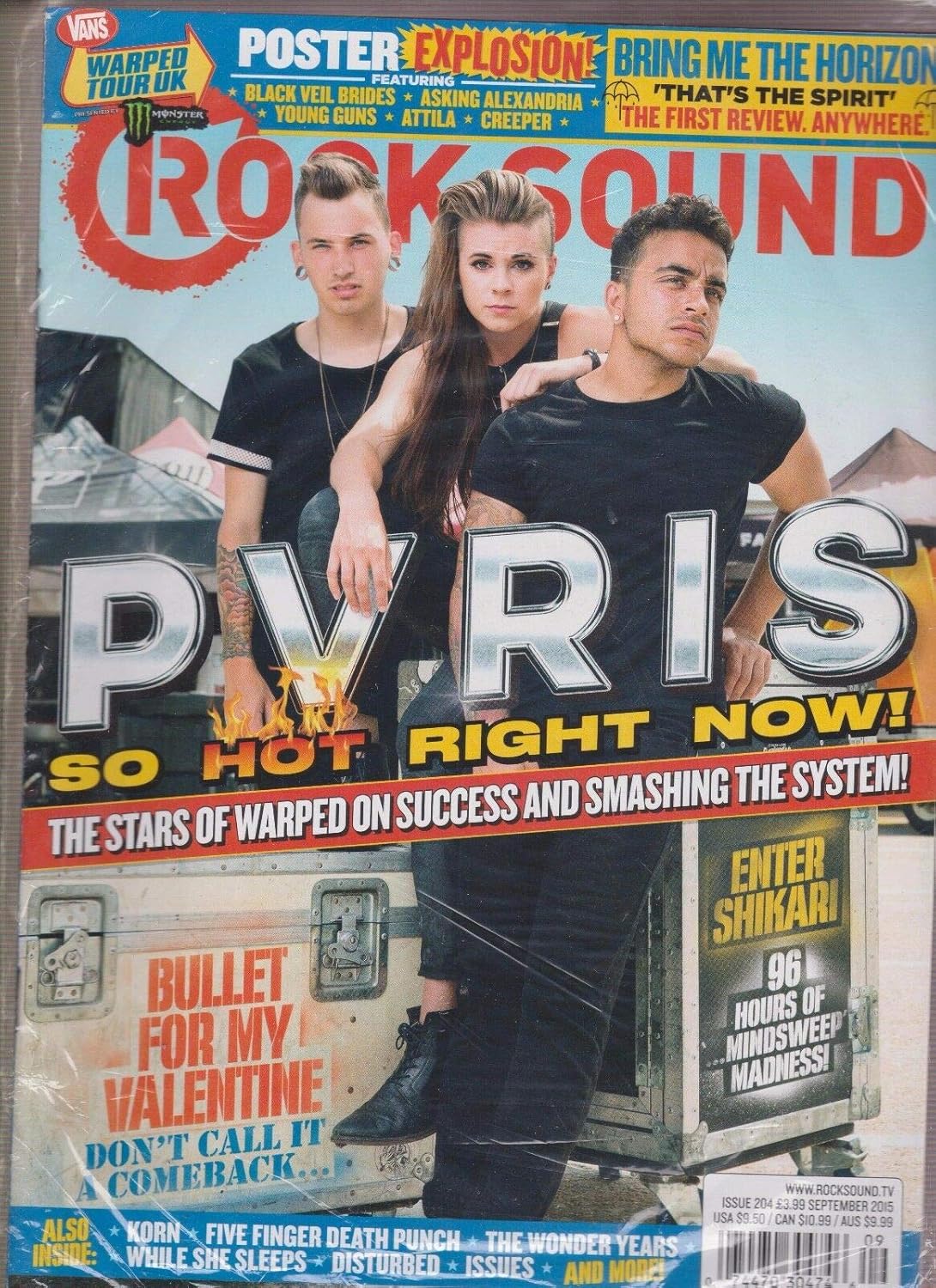 ROCK SOUND MAGAZINE #204 SEPT 2015, PVRIS SEALED W/ POSTER, Stick-on ...