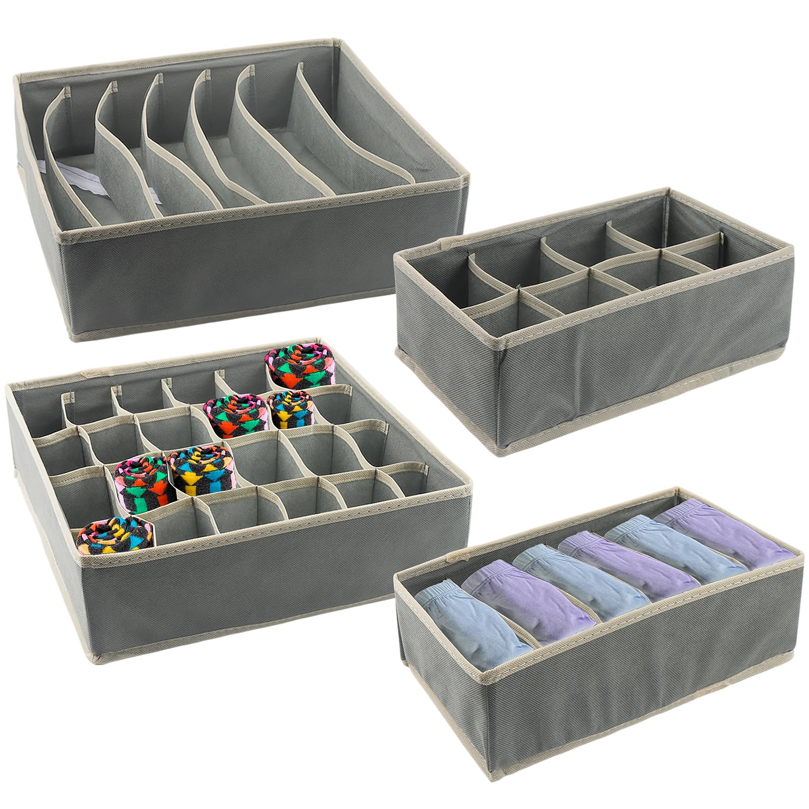 ZEONHEI 4 PCS Wardrobe Storage Organiser, Clothes Storage Organiser ...