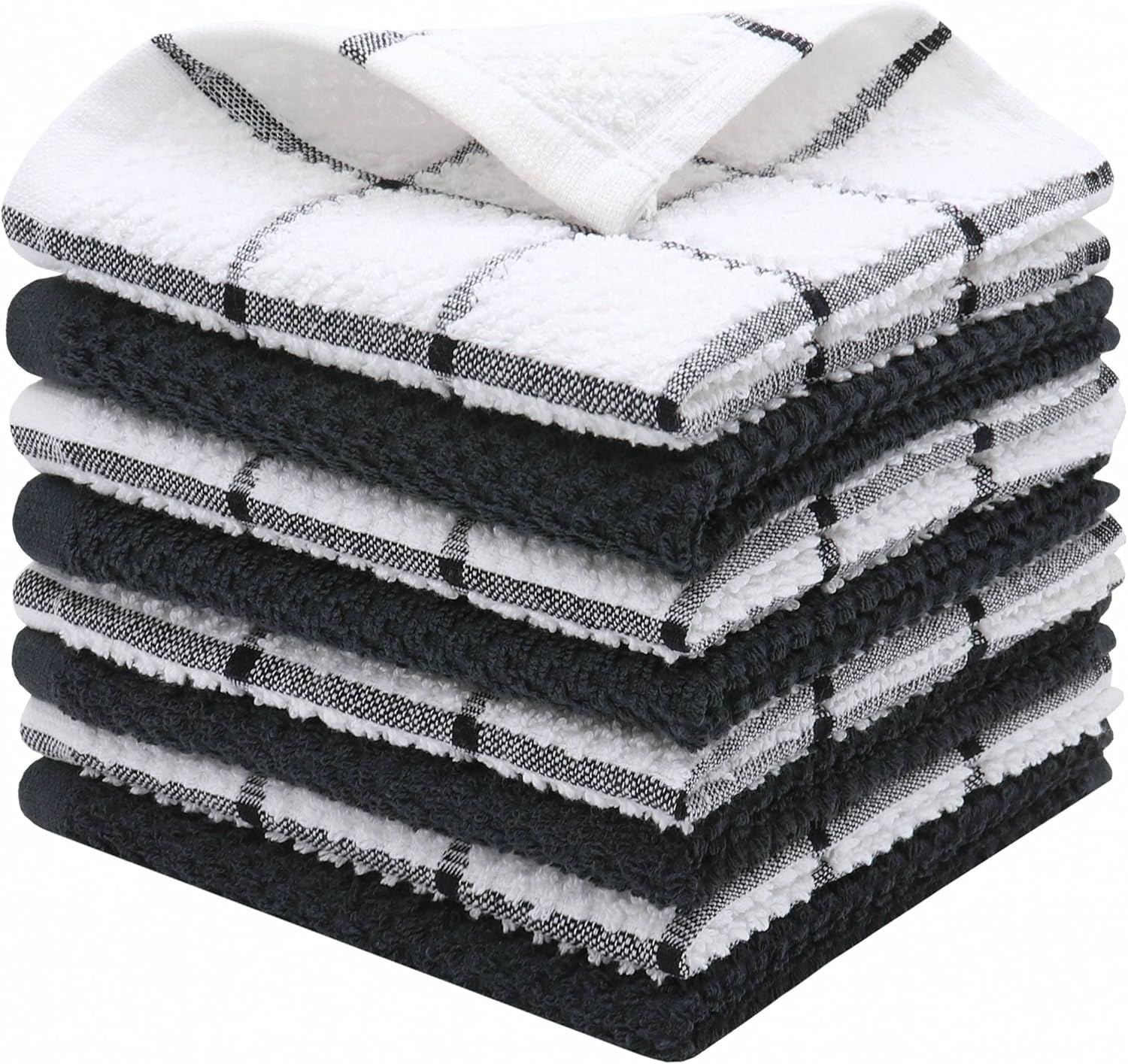 Amazon.com: PPAXL Cotton Grid Dish Cloths, Terry Cleaning Rags, 12 x 12 ...