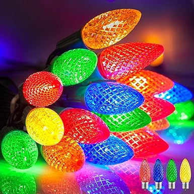 Amazon.com: Minetom C9 Christmas String Lights, 100 Ft Multicolor ...