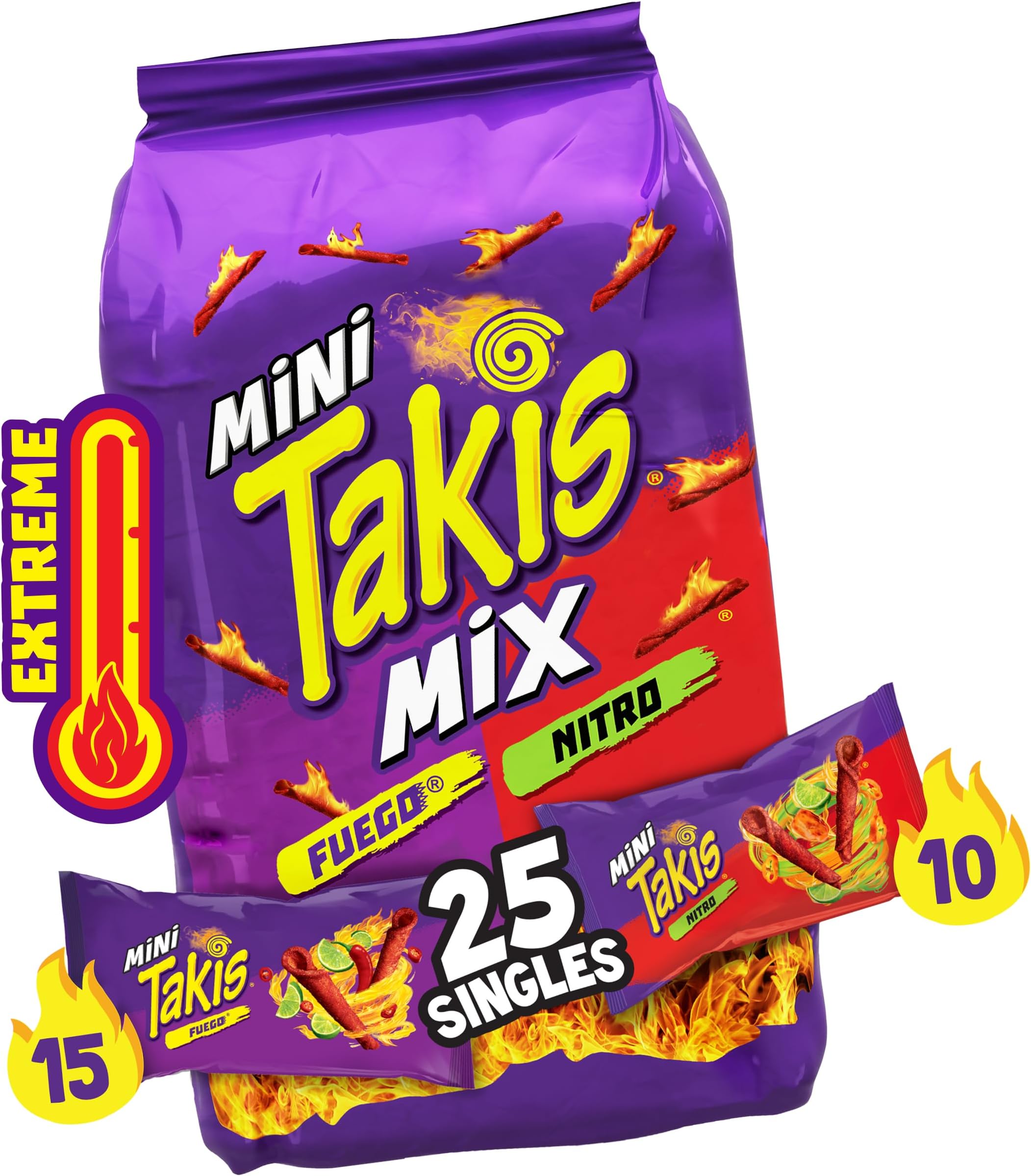 Amazon.com: Hot Chips Variety Pack - Takis Fuego, Flamin' Hot Cheetos ...