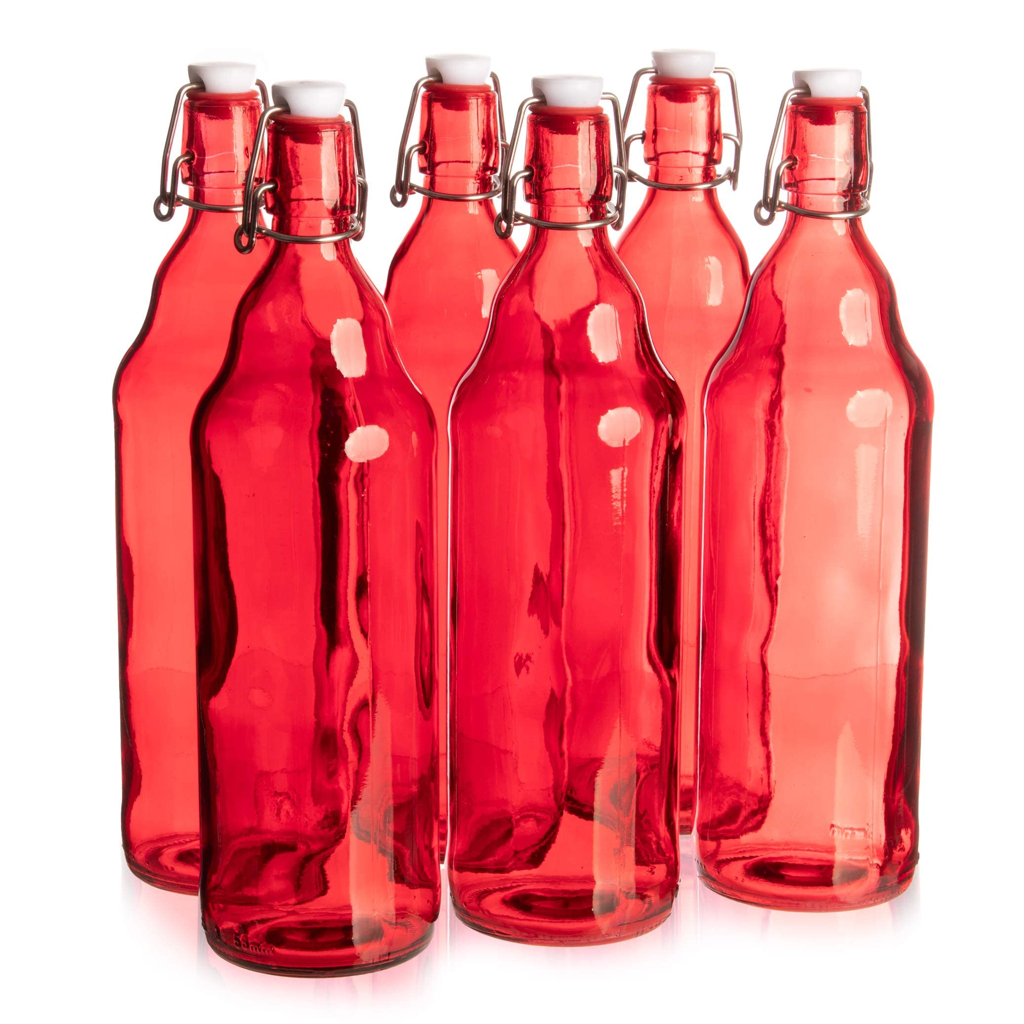 Glass Grolsch Beer Bottles (6-pack, 33.8 oz./1000 mL) Airtight Seal ...