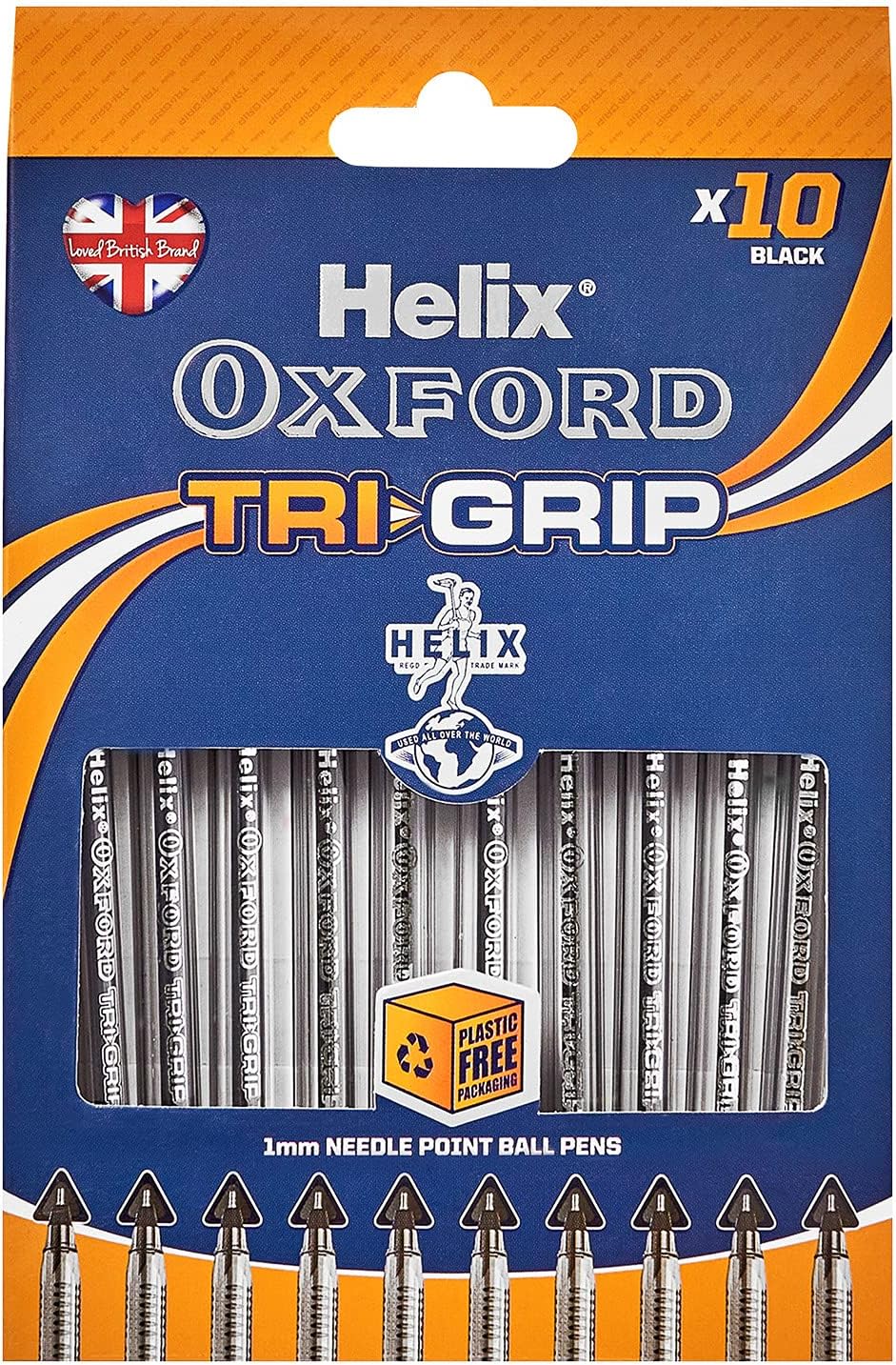 Helix Oxford Curve Ballpoint Pen - 1.0mm Needle Point Nib - Black Ink ...
