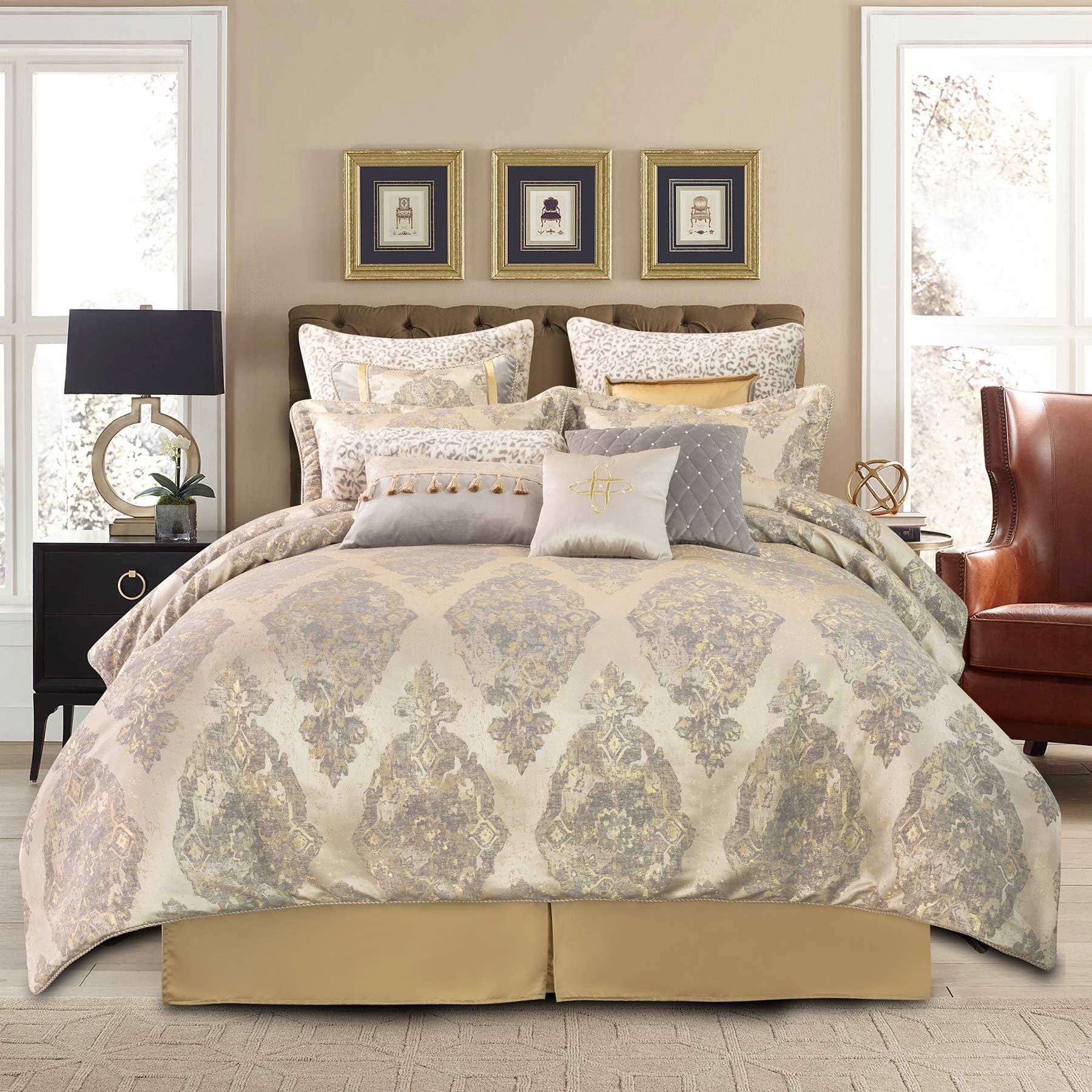 Amazon.com: Touch of Class Aberdeen Queen Bedspread with Shams Bedding ...