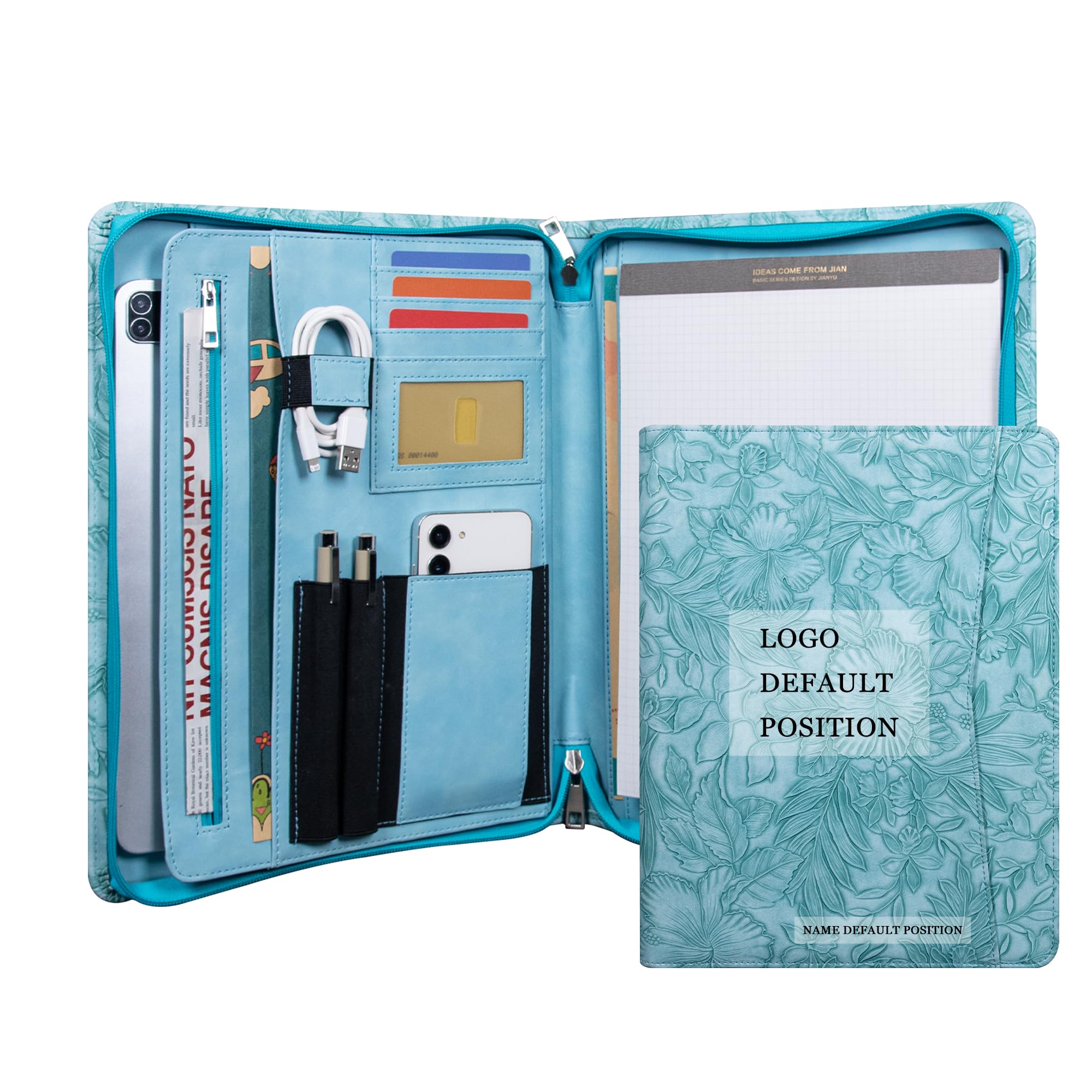 Amazon.com : AZXCG Free Engraved Name, Personalized Padfolio Folio ...