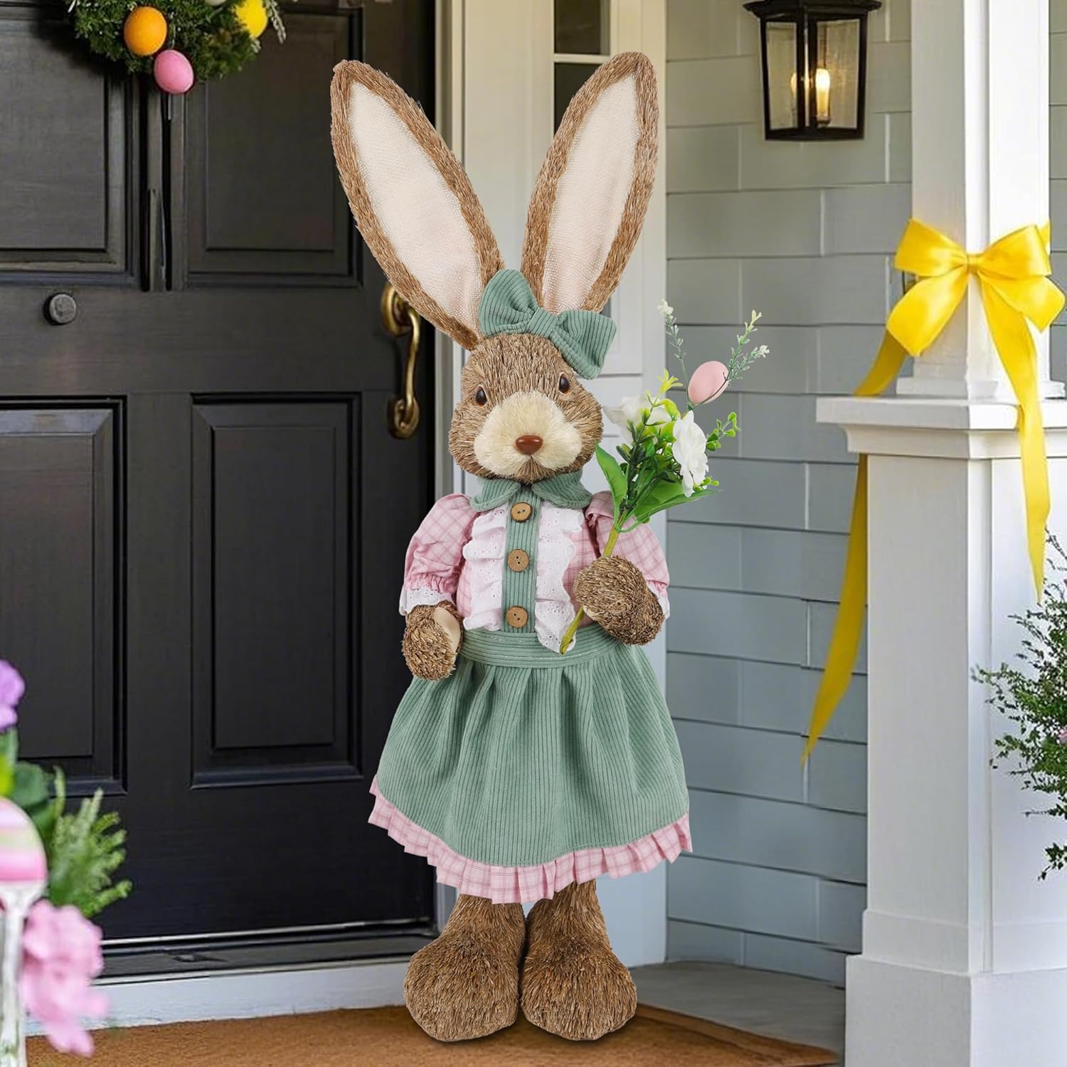 Amazon.com: DR.DUDU Easter Bunny Decor, 2.7 FT Large Sisal Rabbit ...
