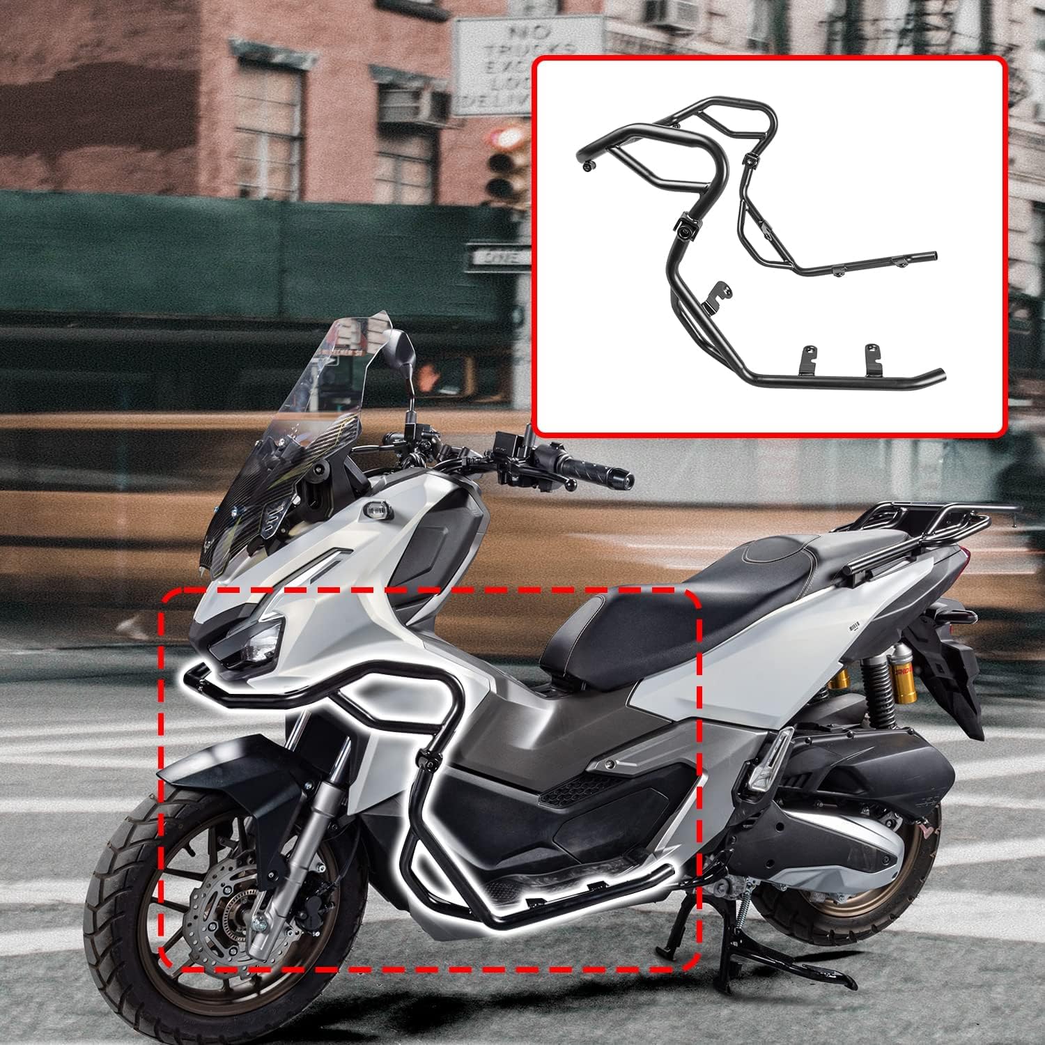 Amazon | オートバイ ハイウェイ クラッシュバー エンジンバンパーガード プロテクター Ho-nda ADV160 ADV 160 ADV-160 A-D-V 160 Adv160 ...