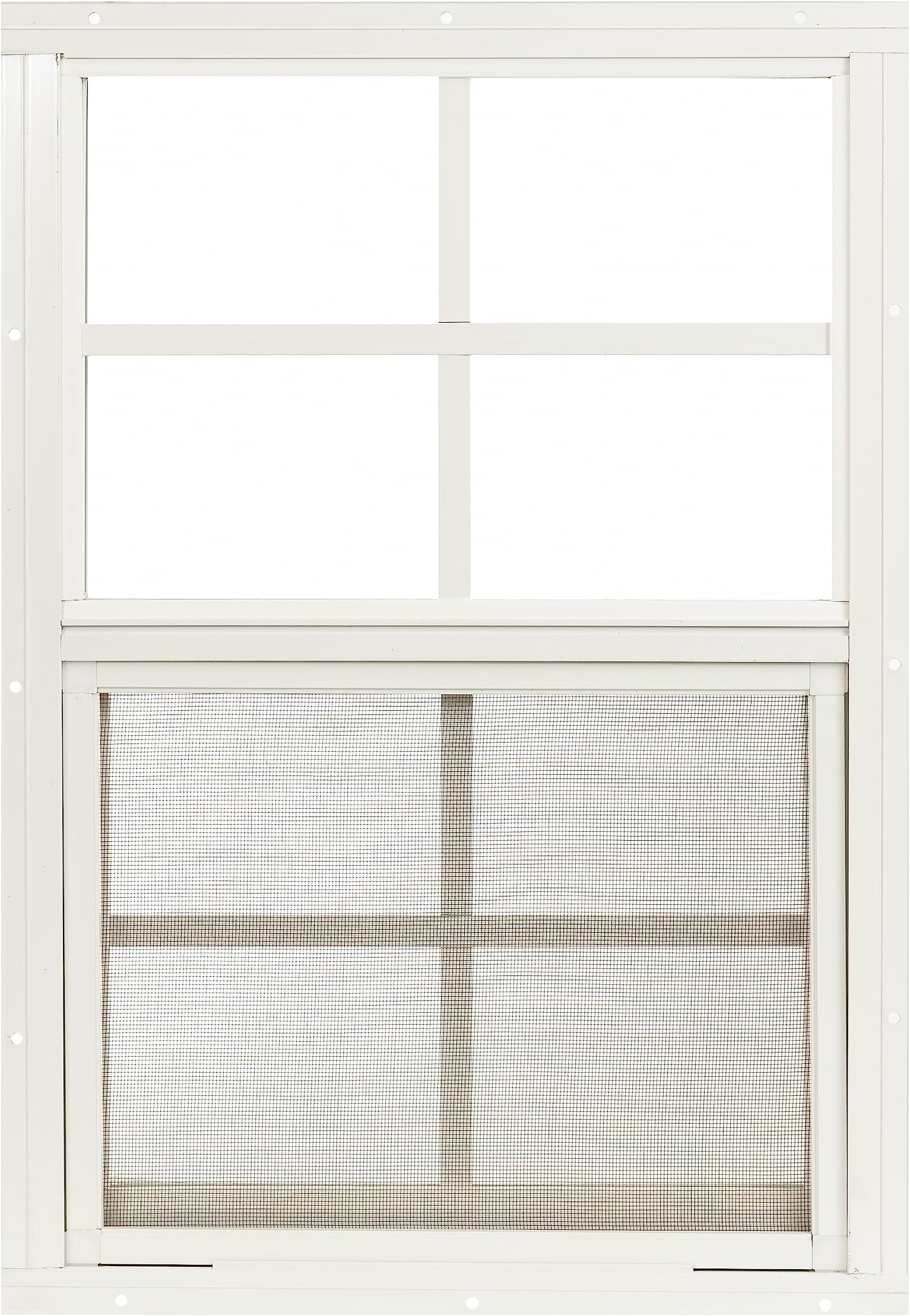 Square Shed Window 12" X 12" White Flush Mount, Playhouse Windows ...