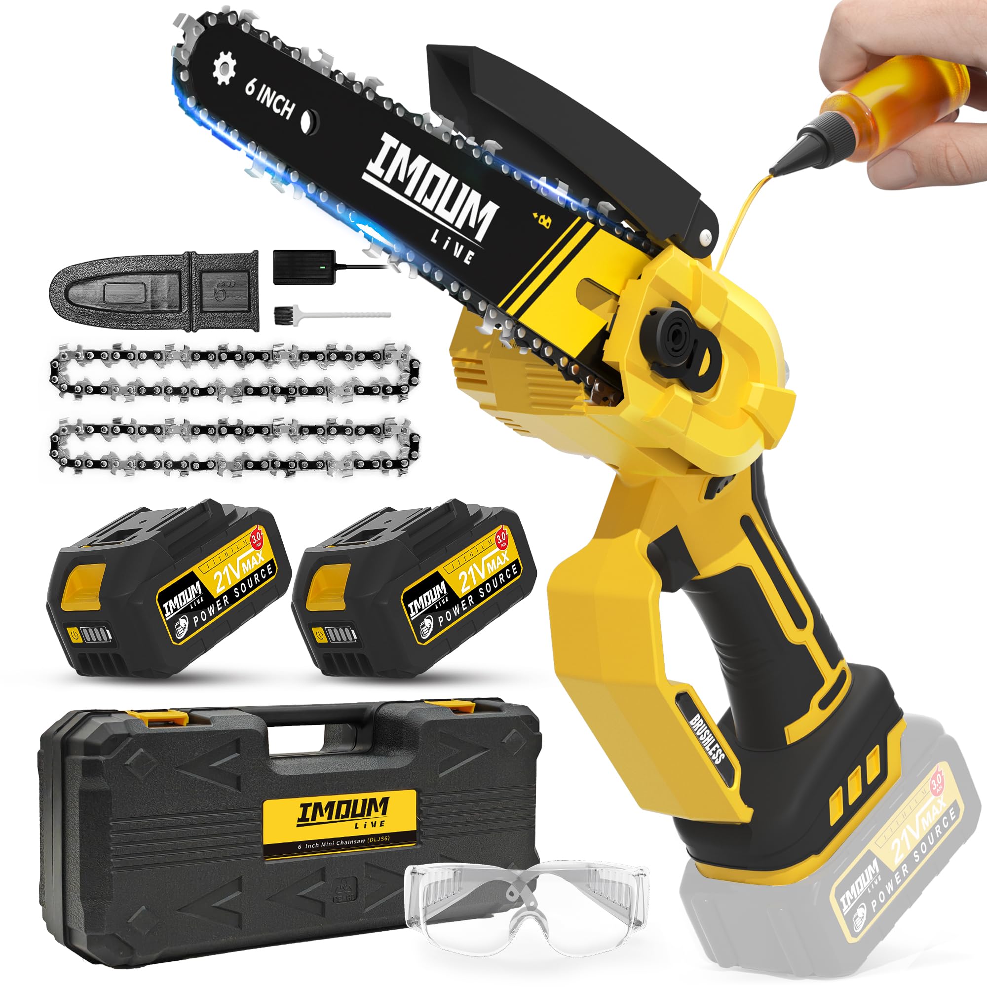 Snapklik.com : Mini Chainsaw Cordless 6 Inch, 32FT/S Fast Powerful ...