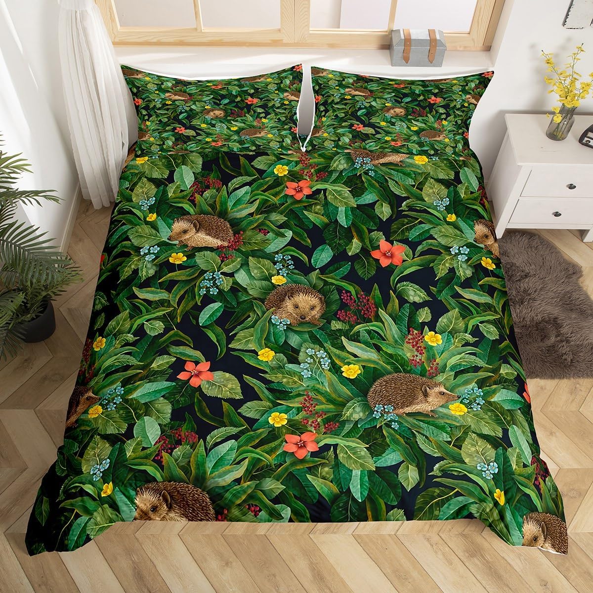 Kids Comforter Cover Super King Cute Hedgehog Bedding Set for Boys ...