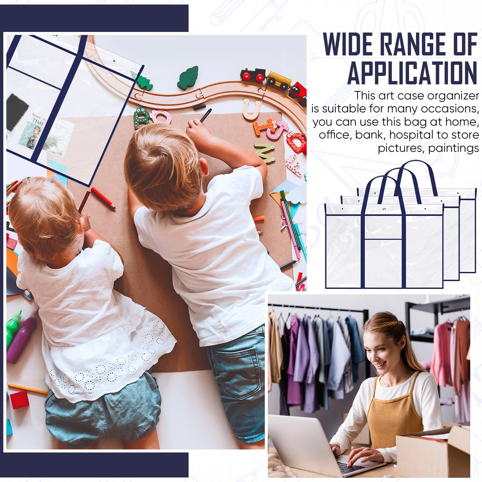 Snapklik.com : Windyun 3 Pack Large Poster Storage Bag 48" X 36 ...