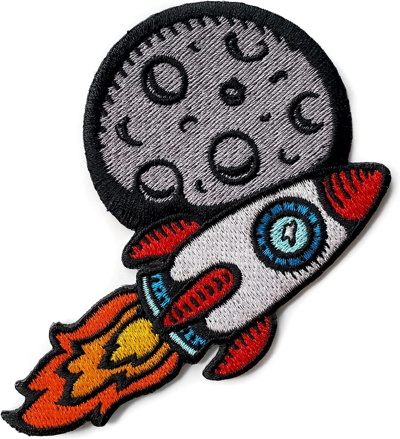 Amazon.com: Kolorspun Moon Rocketship Patch - Hook and Loop Tactical ...