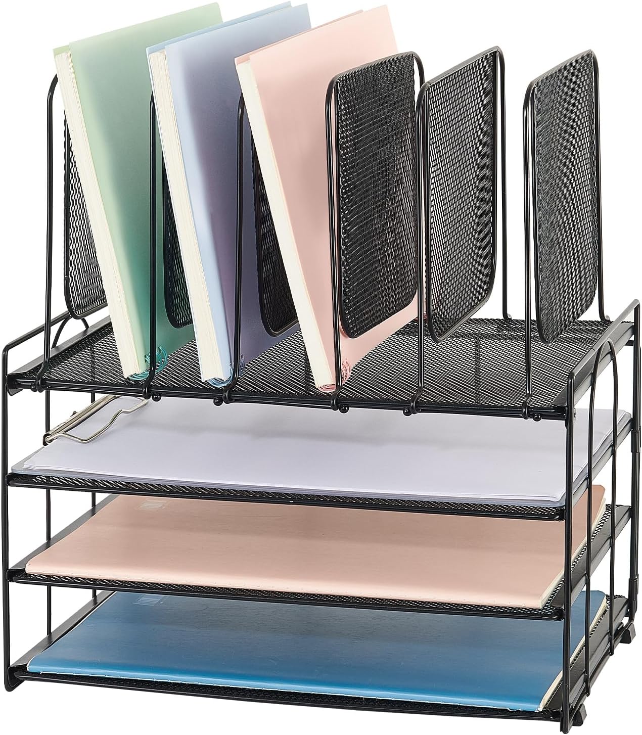 Amazon.com: EASEPRES Desk Organizer Tray, 3 Tier Paper organizer with 5 ...