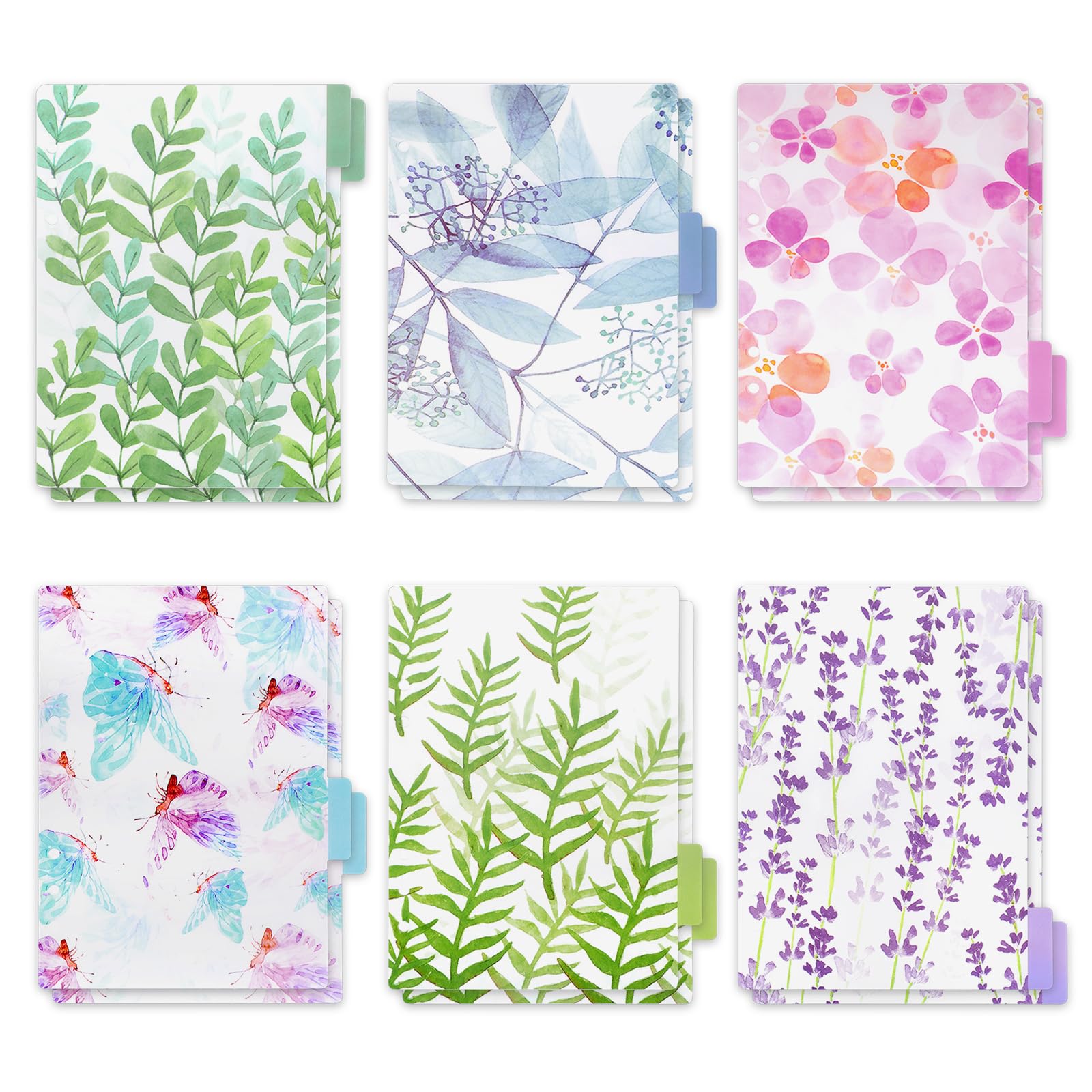 Amazon.com : 12 Pcs Plastic Binder Dividers with Floral A5 Index ...
