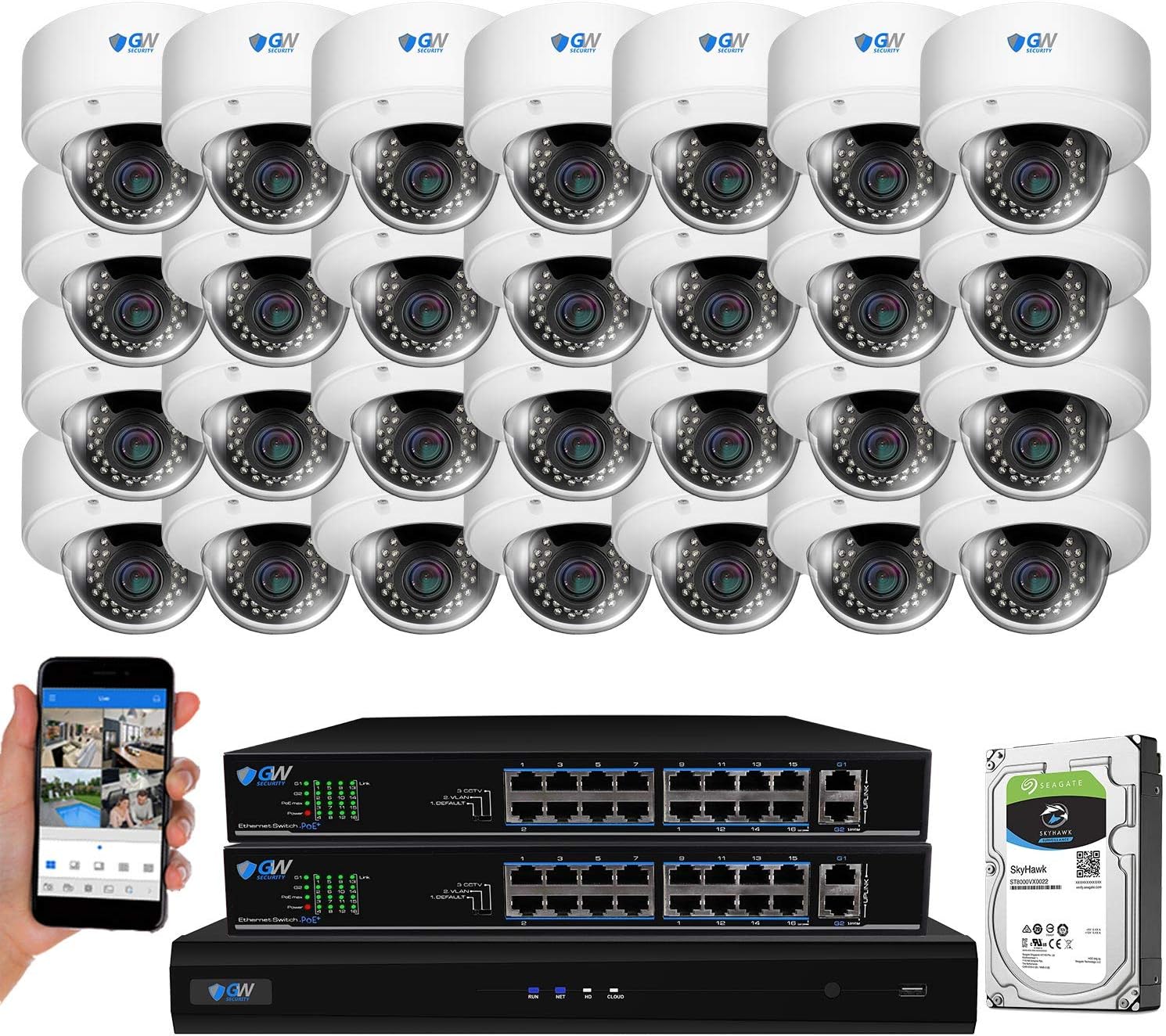 Amazon.com : GW Security 32 Channel 4K NVR 5MP AI Human Vehicle ...