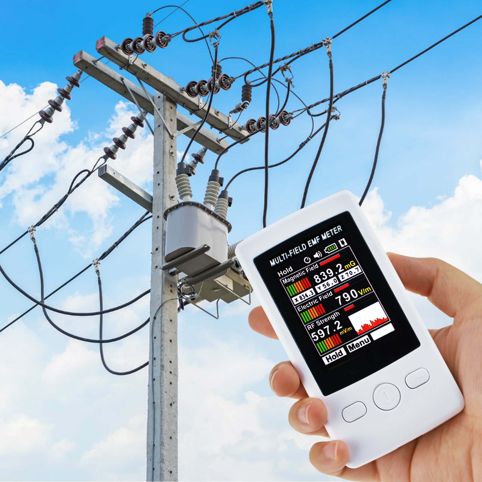 Buy 2000mG Electromagnetic Electric RF Field Strength Tester with ...