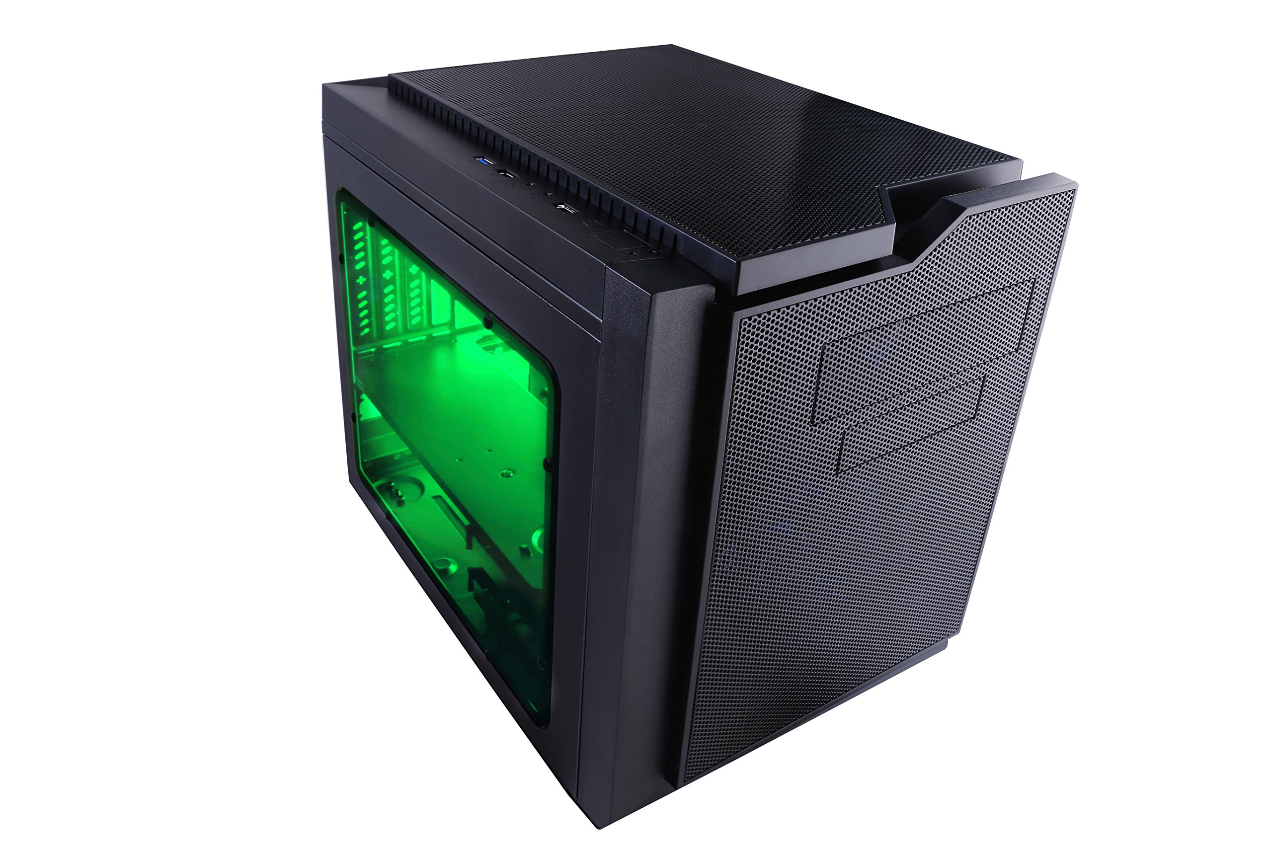 APEVIA X-QPACK3-GN Micro ATX Cube Gaming/HTPC Case, Supports Video Card ...