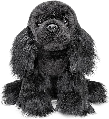 FRANKIEZHOU Realistic Cocker Spaniel Stuffed Animal-Black 10.63 ...