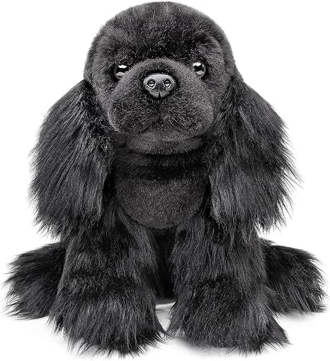 FRANKIEZHOU Realistic Cocker Spaniel Stuffed Animal-Black 10.63 ...