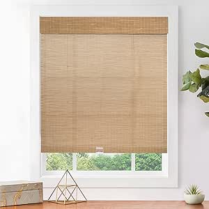 Amazon.com: HIAPES Cordless Roman Shades for Windows, Bamboo Blinds ...