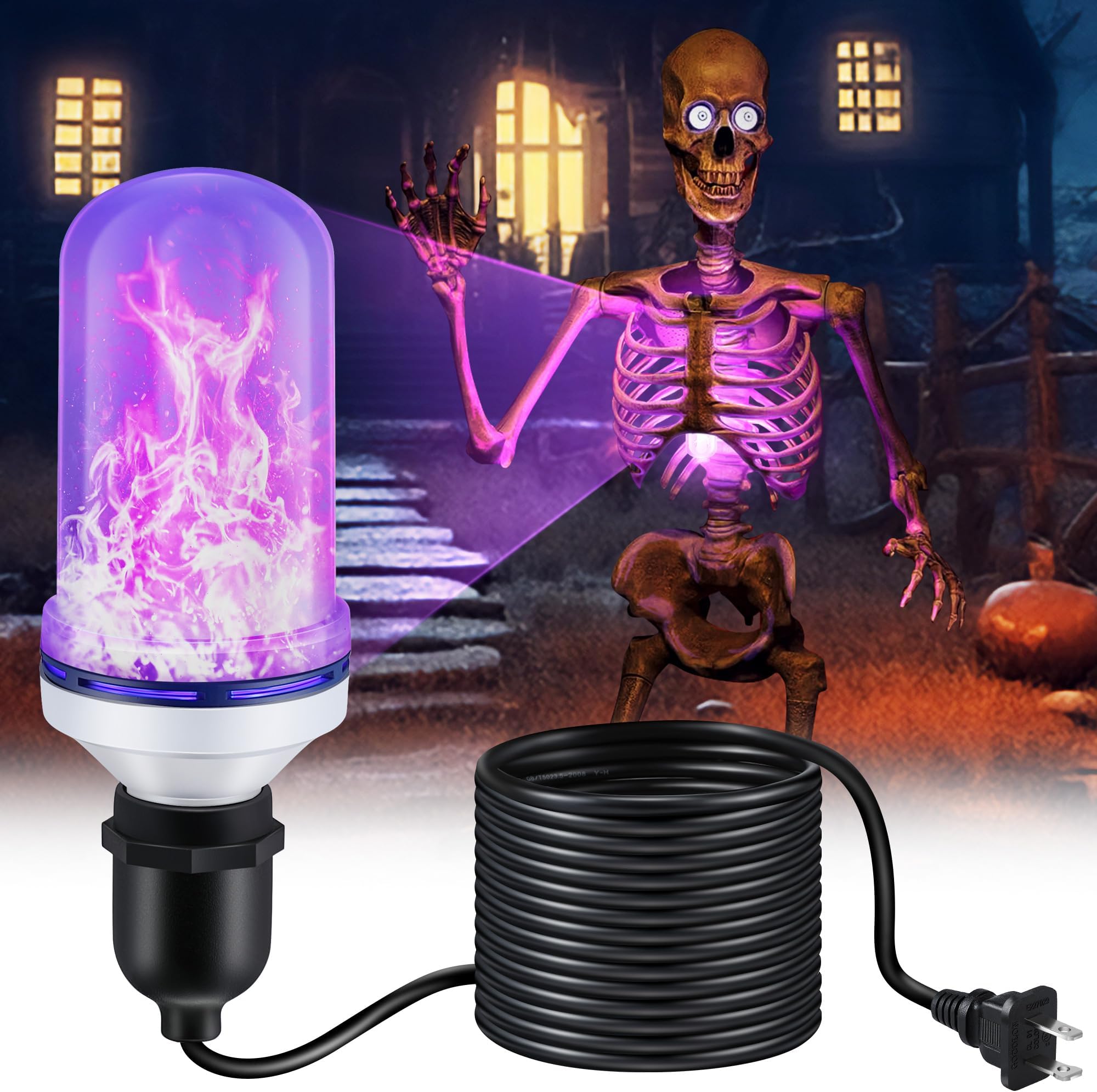 Amazon.com: Treela LED Halloween Skeleton Lighting Kit, E26 Base Flame ...