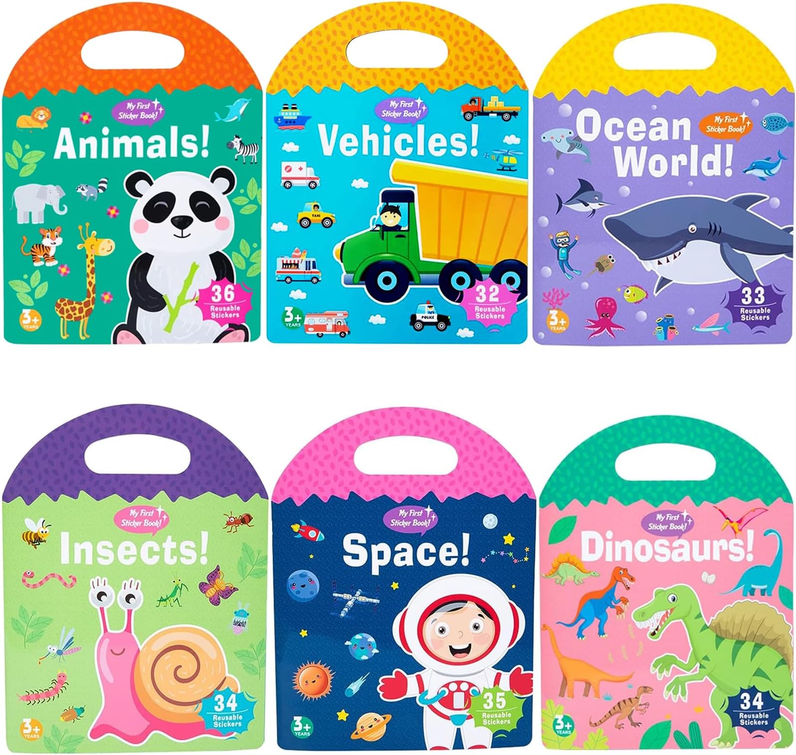 Amazon.com: 6 Sets Portable Jelly Quiet Busy Book, Vehicle & Animal ...
