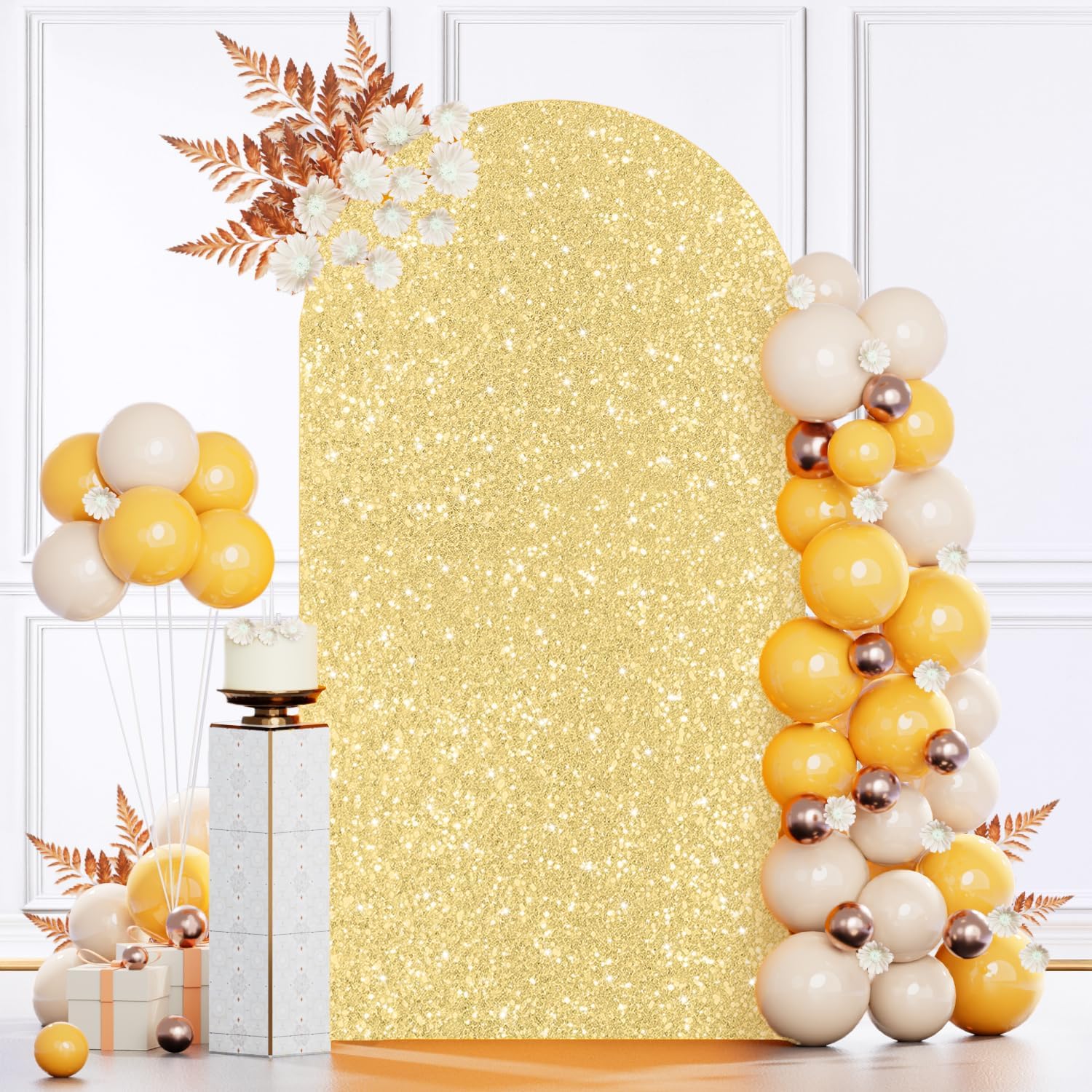Amazon.com: Gold Sequin Arch Backdrop Cover: Big Payette Sequin Arch ...