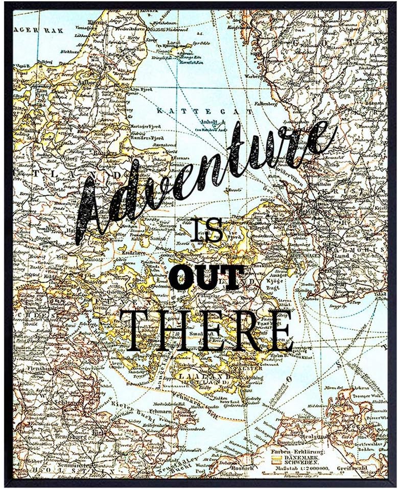 Amazon.com: Adventure Is Out There - Motivational Wall Art Print ...