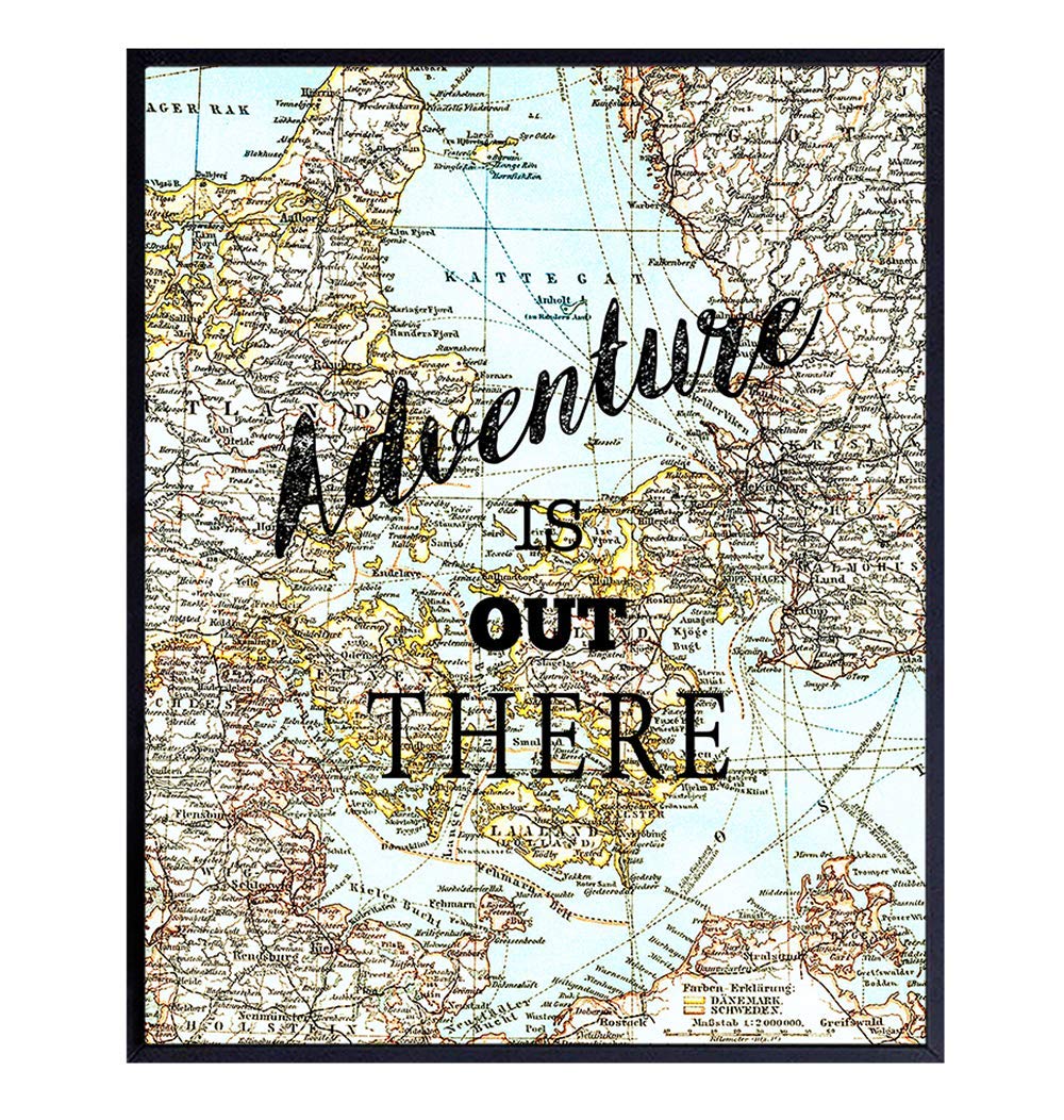 Amazon.com: Adventure Is Out There - Motivational Wall Art Print ...