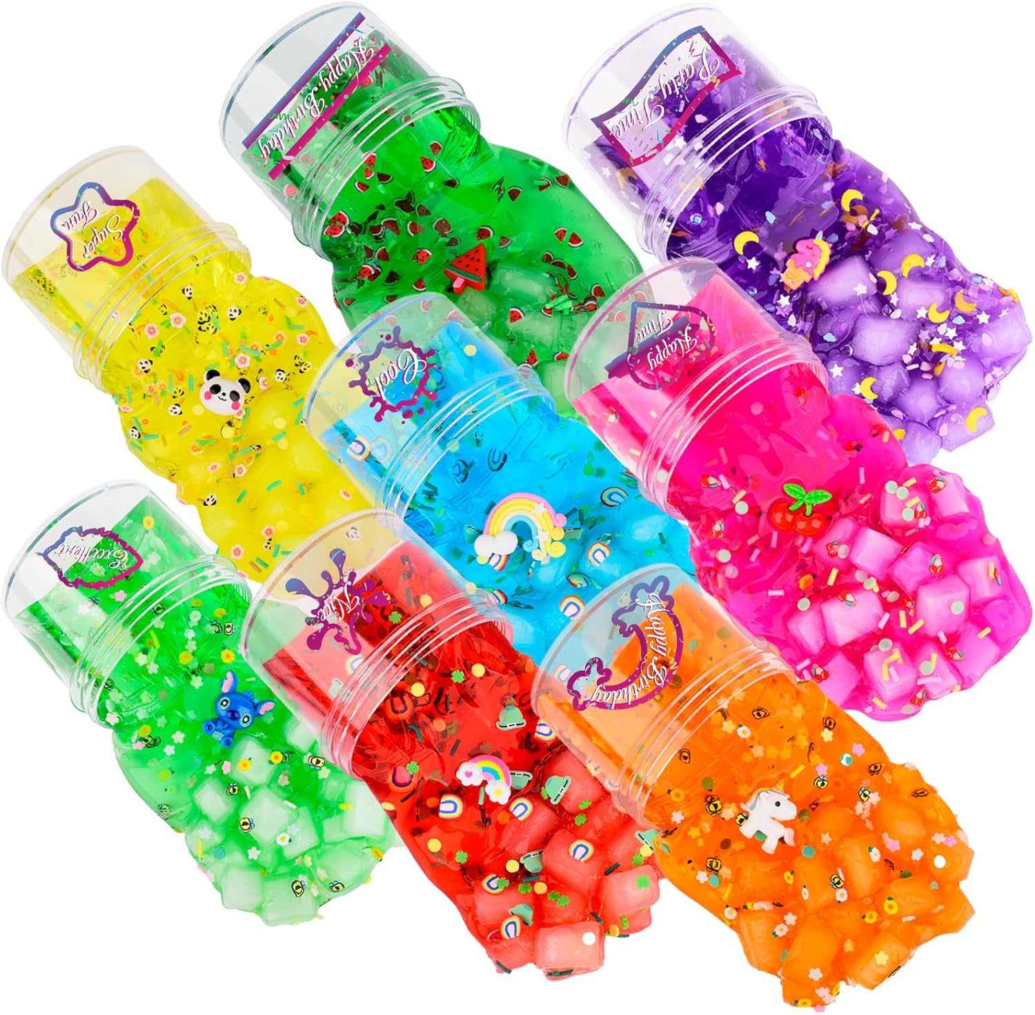 Amazon.com: 8 Pack Crunchy Clear Slime Kit for Girl Boy Birthday Party ...