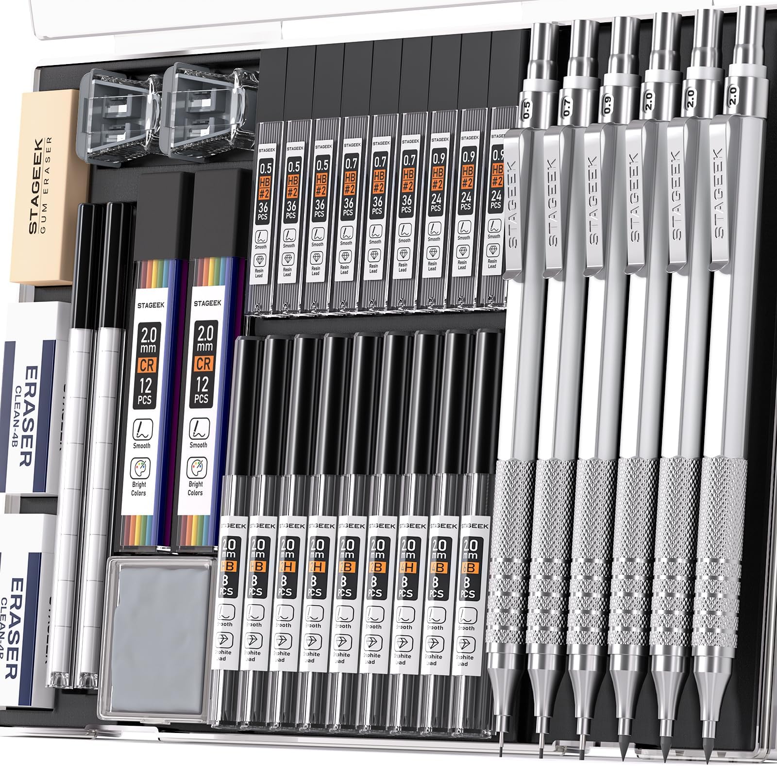 Amazon.com : 34Pcs Art Metal Mechanical Pencil Set, 3PCS Art Drafting ...