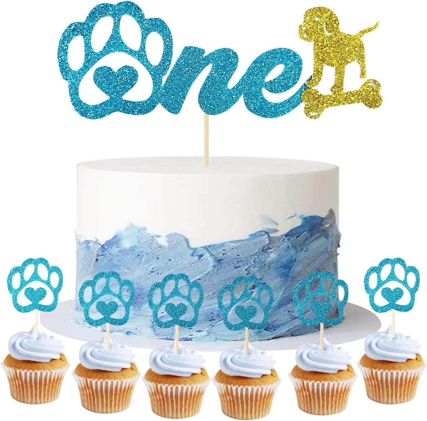 Amazon.com: 11 PCS Dog Cupcake Toppers Dog Birthday Cake Decorations ...