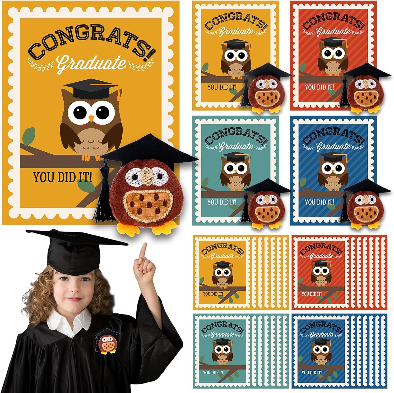 Amazon.com: Ecation Section 28 Set Graduation Gifts Plush Bulk Owl Pin ...