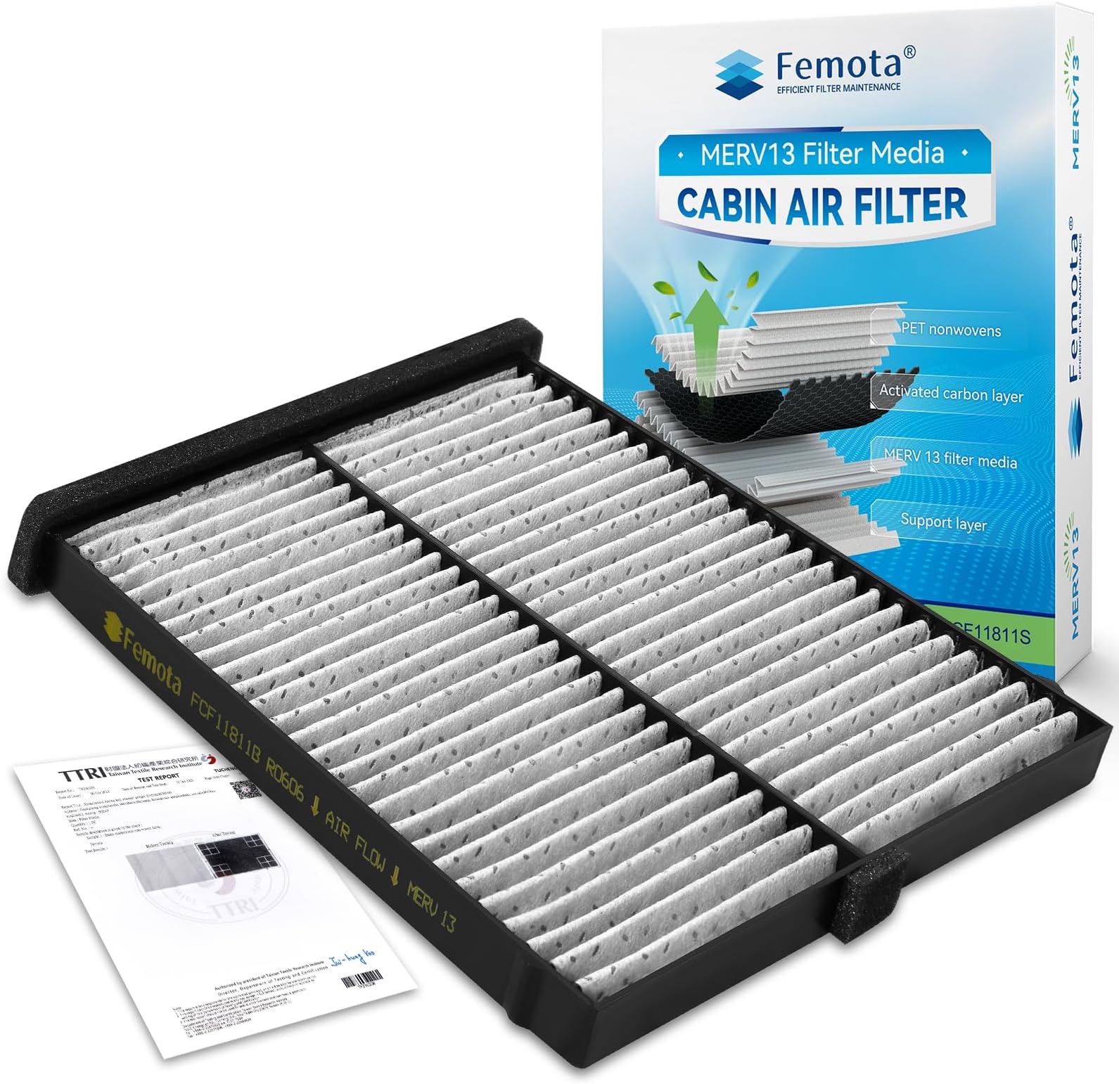 Amazon.com: Femota Tested MERV 13 Cabin Air Filter with Activated ...