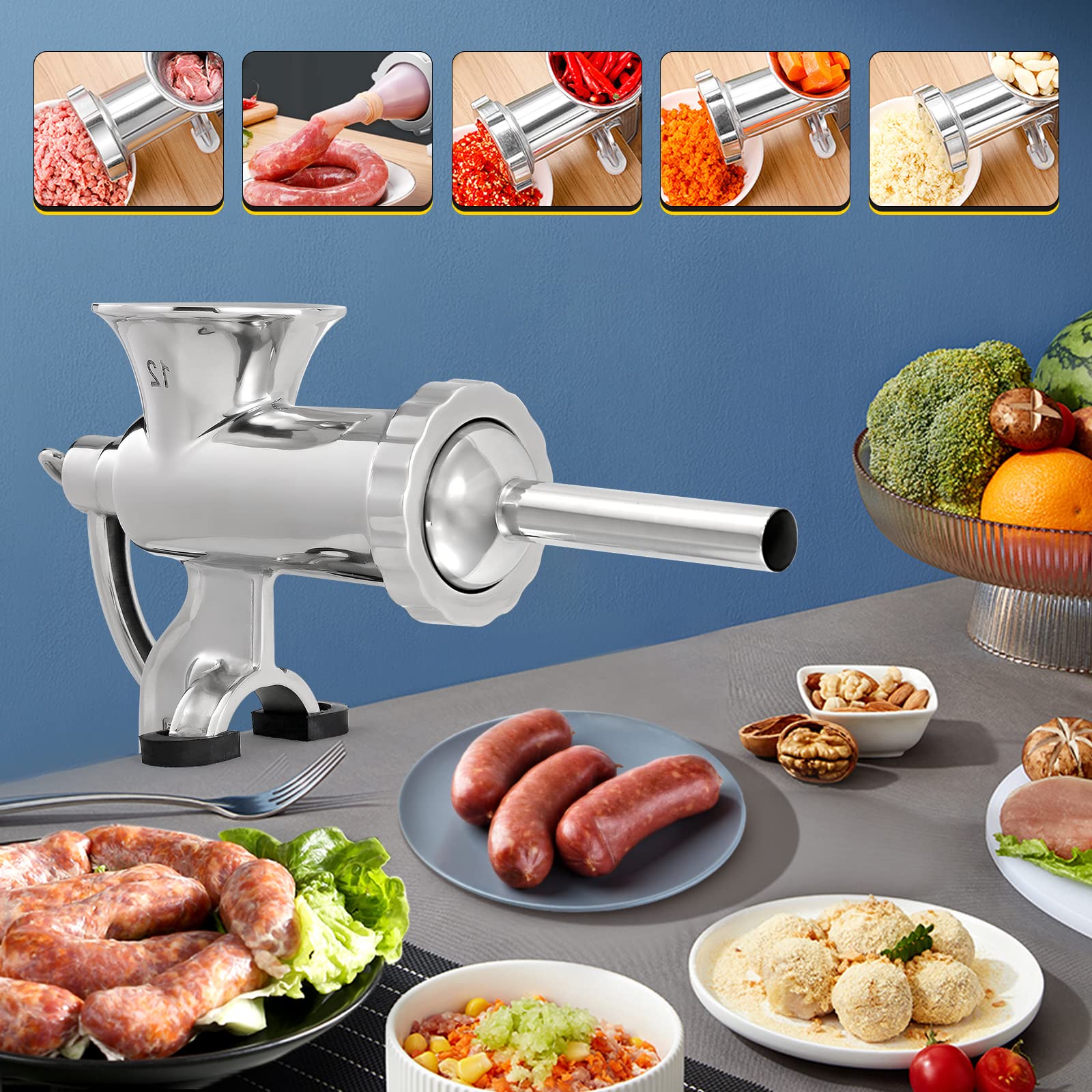 Snapklik.com : Dyna-Living Manual Meat Grinder Stainless Steel Meat ...