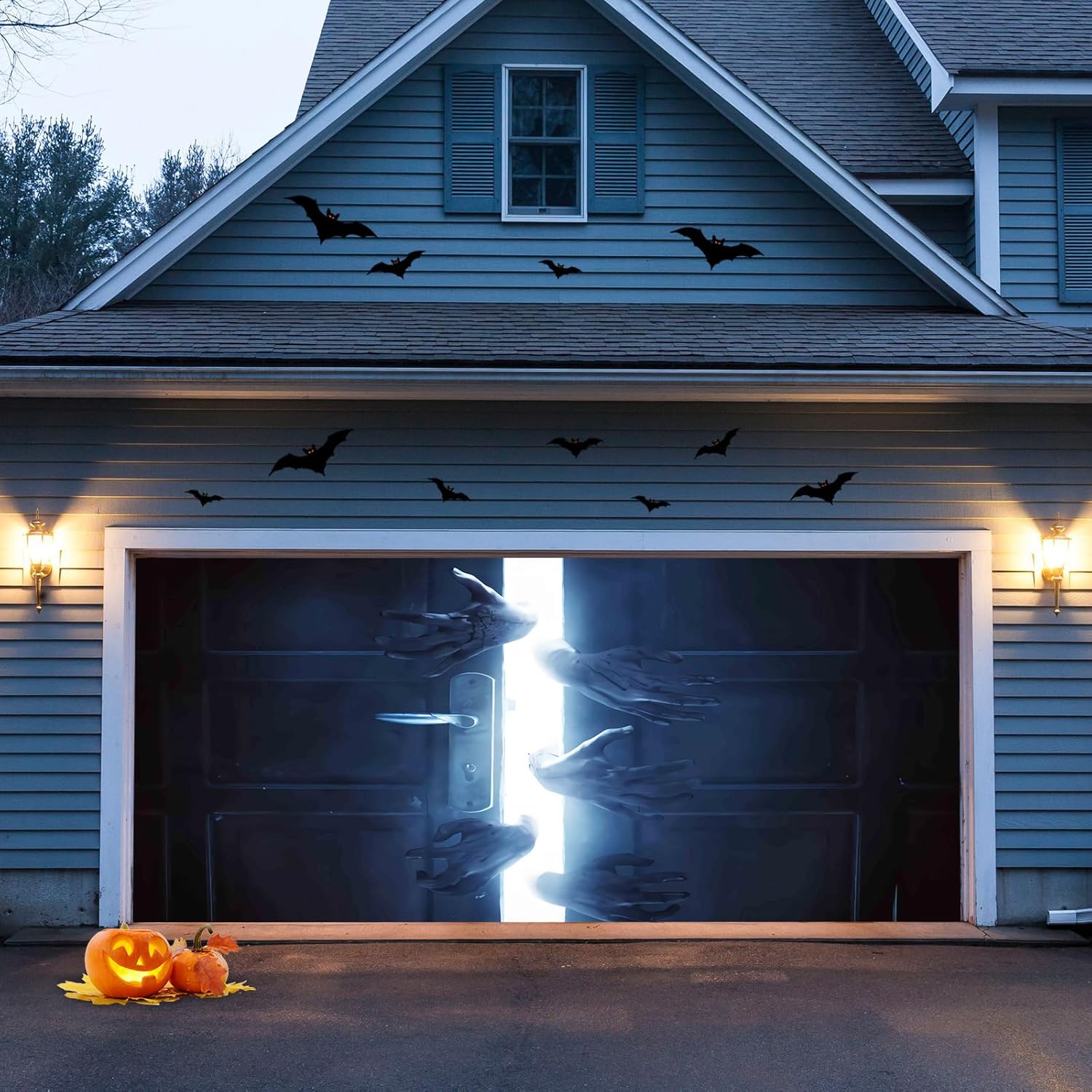 Amazon.com: QIGEEKU Halloween Garage Door Decorations, 6 x 13 ft ...
