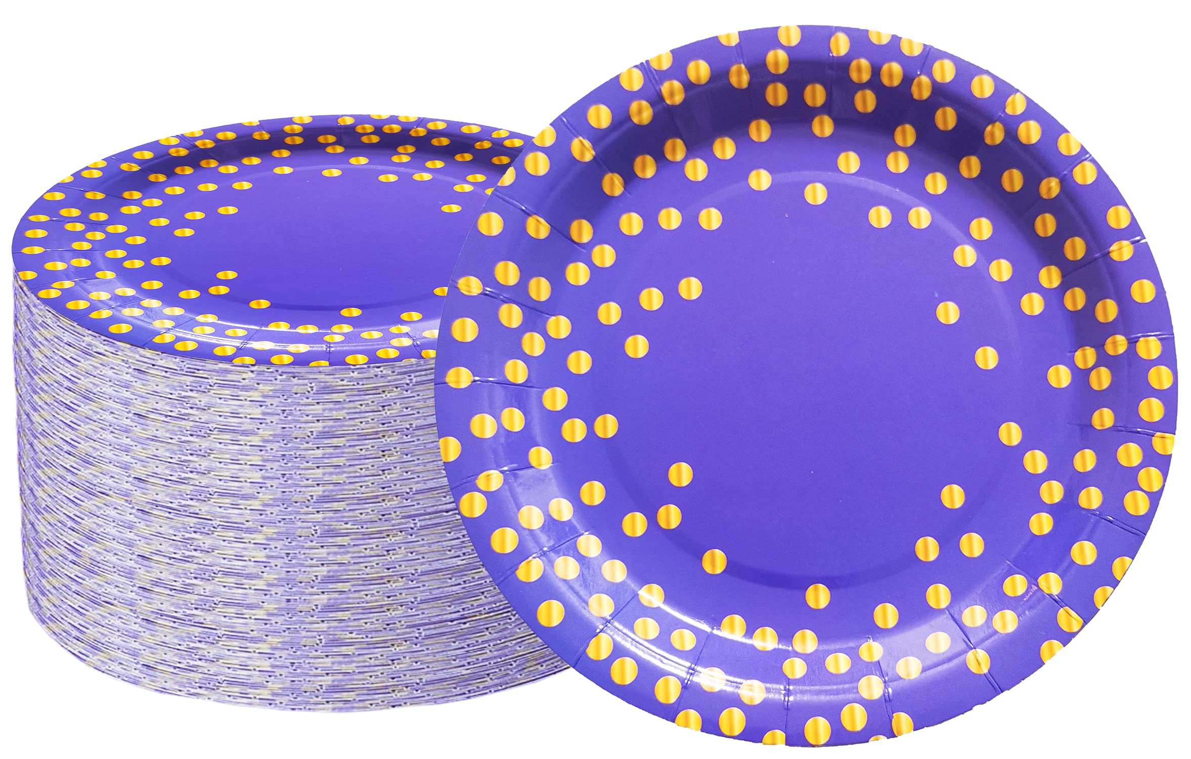 Snapklik.com : HSPAIDYP 40Pcs Gold & Purple Party Supplies - Gold Dot ...