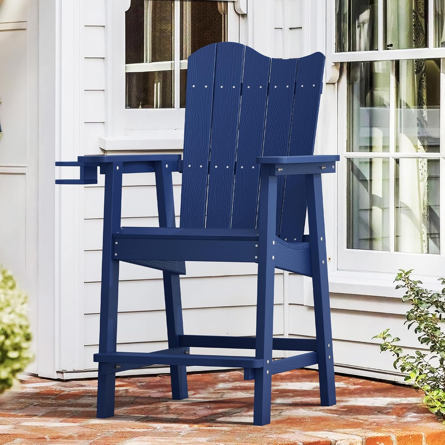 Amazon.com : LUE BONA Tall Adirondack Chairs, HDPS Wave Design Poly ...