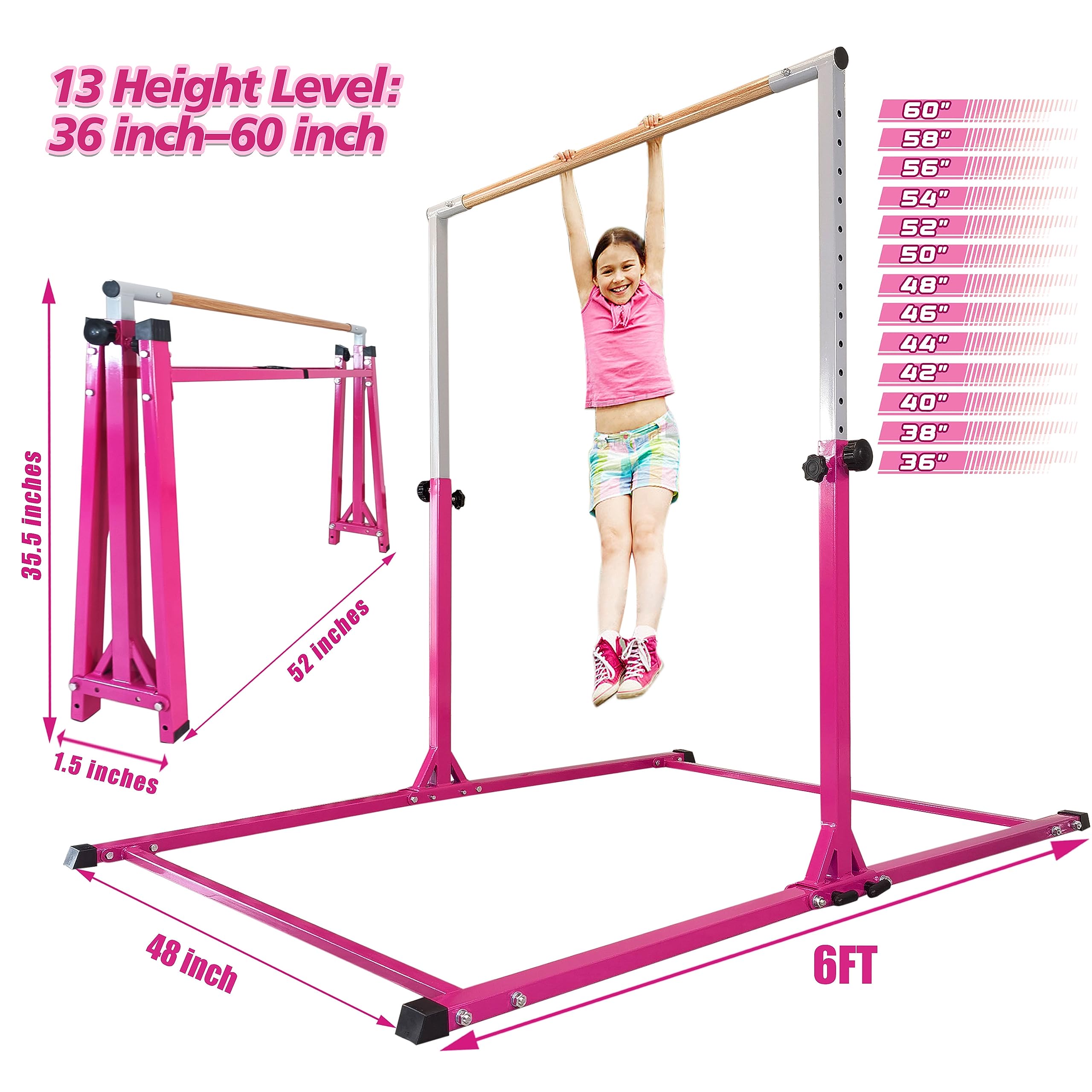 Snapklik.com : PreGymnastic No Wobble Gymnastics Bar, 6ft Long Base ...