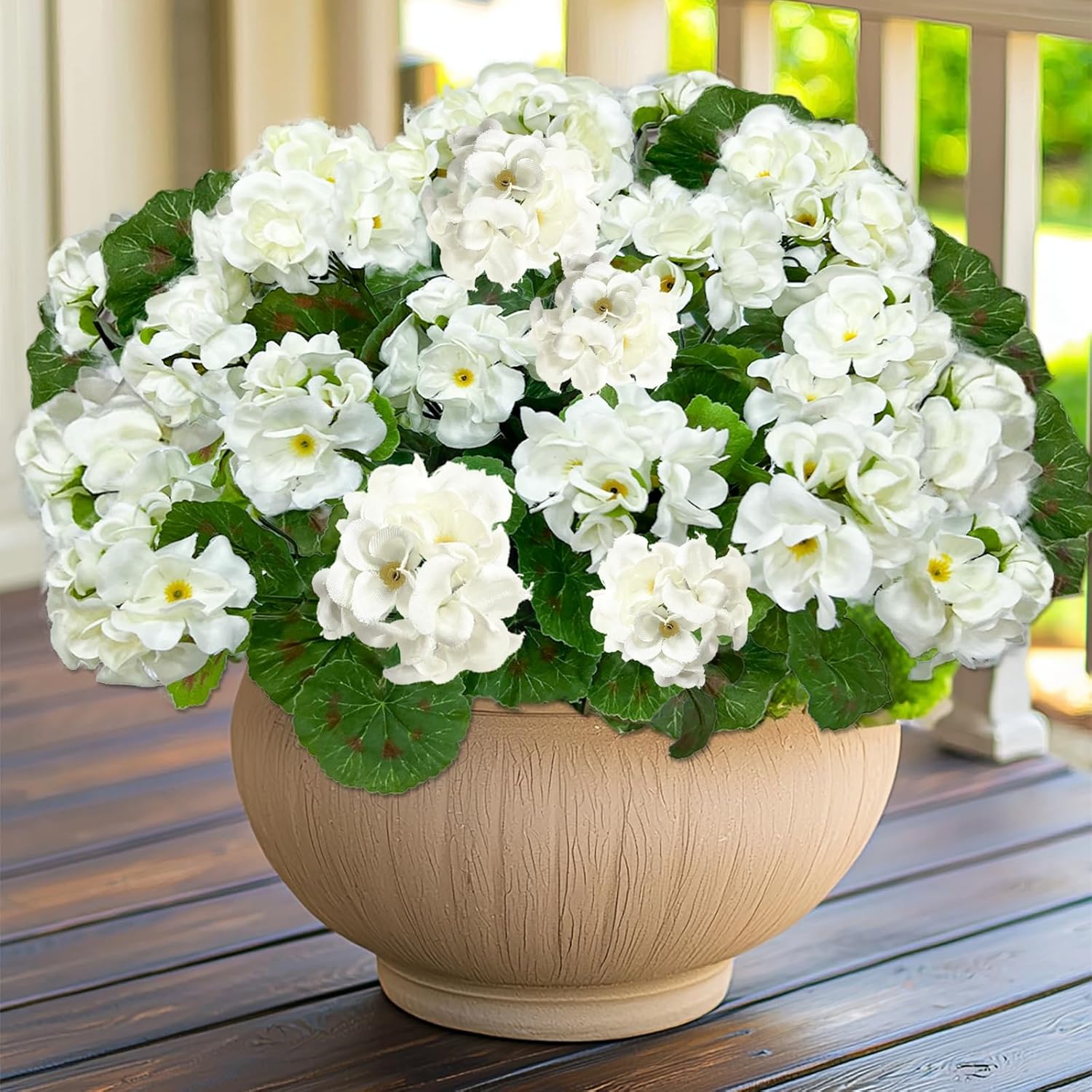 Amazon.com: Artificial Geraniums Flowers for Outdoors Summer Decor, 4 ...