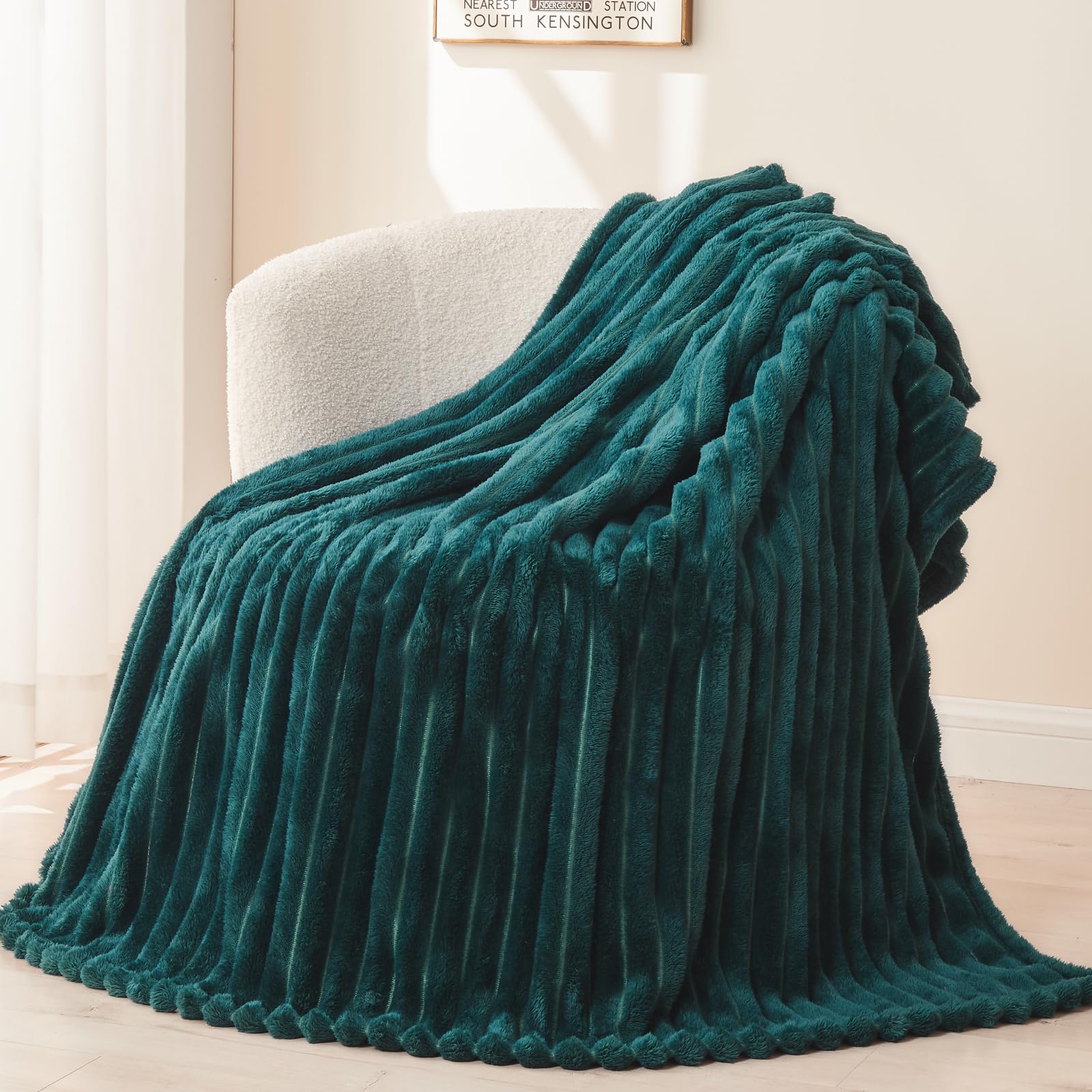 Amazon.com: NEWCOSPLAY Super Soft Throw Blanket Dark Teal Premium Silky ...