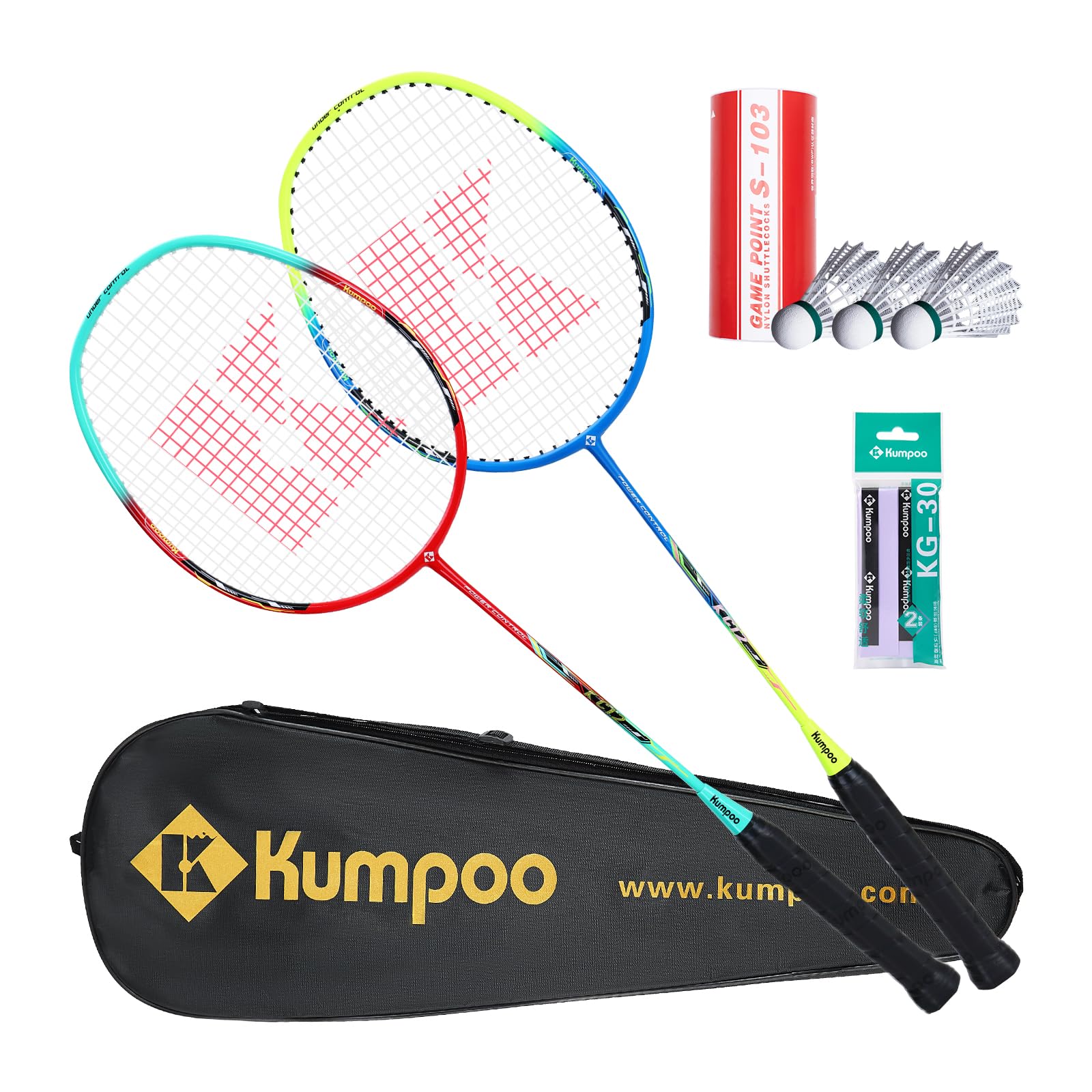 Snapklik.com : KUMPOO Professional Badminton Racket Set Of 2, Carbon ...