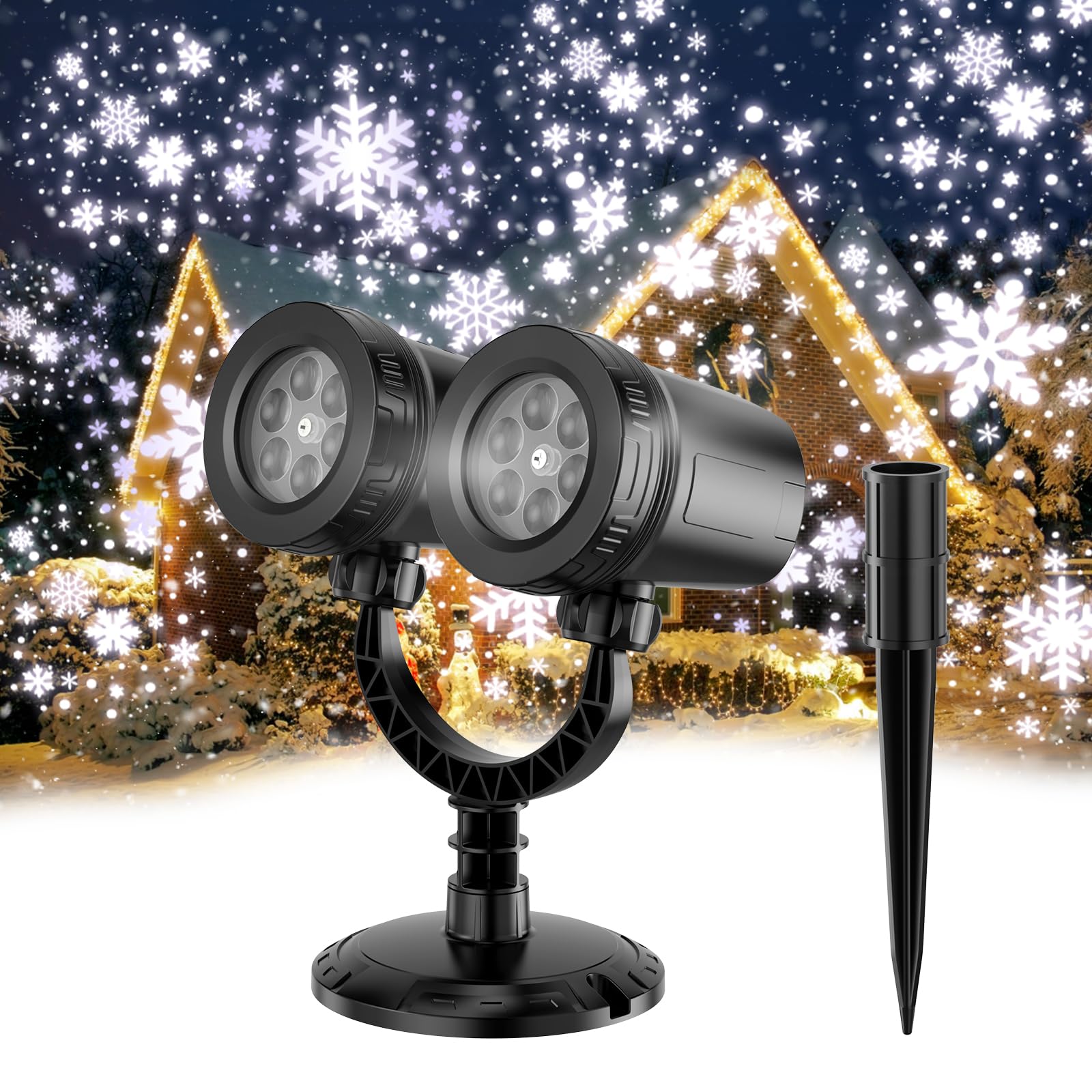 Amazon.com: Snowflake Christmas Projector Light Outdoor - 2024 Upgraded ...