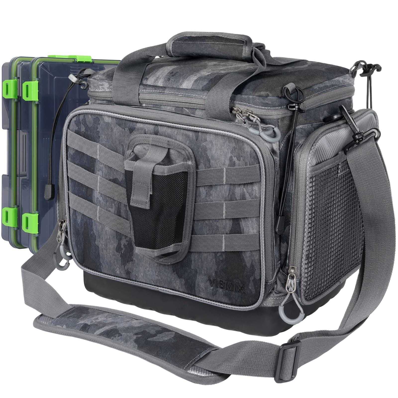 VISMIX Fishing Tackle Bag- Fishing Bag Large Water-Resistant Fishing ...