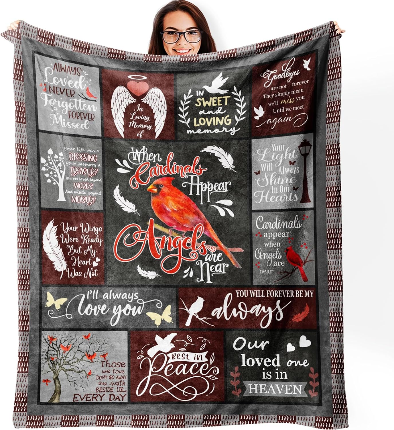 Amazon.com: Cardinal Memorial Gift Blanket - Sympathy Blanket for Loss ...