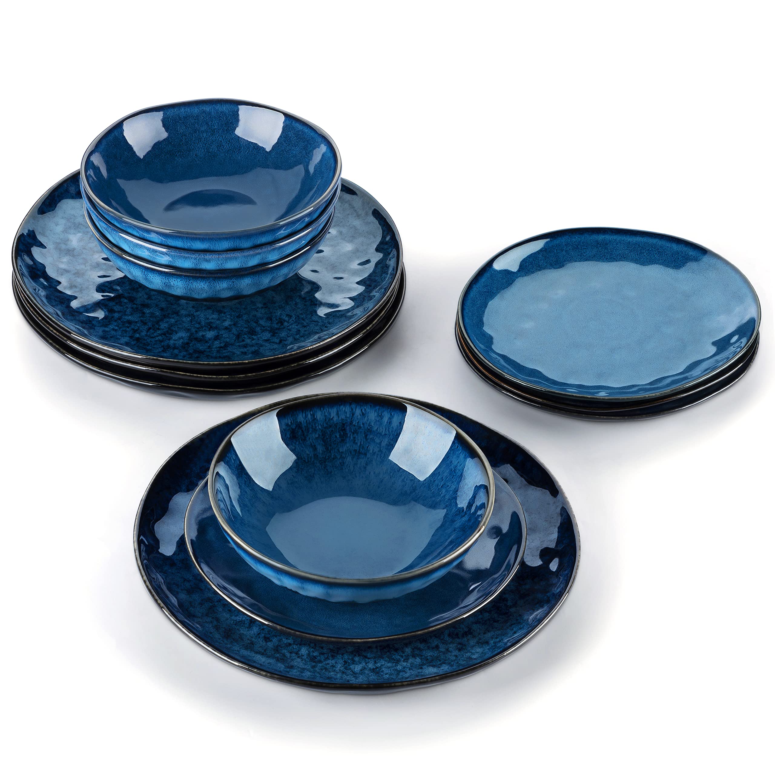 Snapklik.com : Vancasso Starry 12 Pieces Blue Dinnerware Set