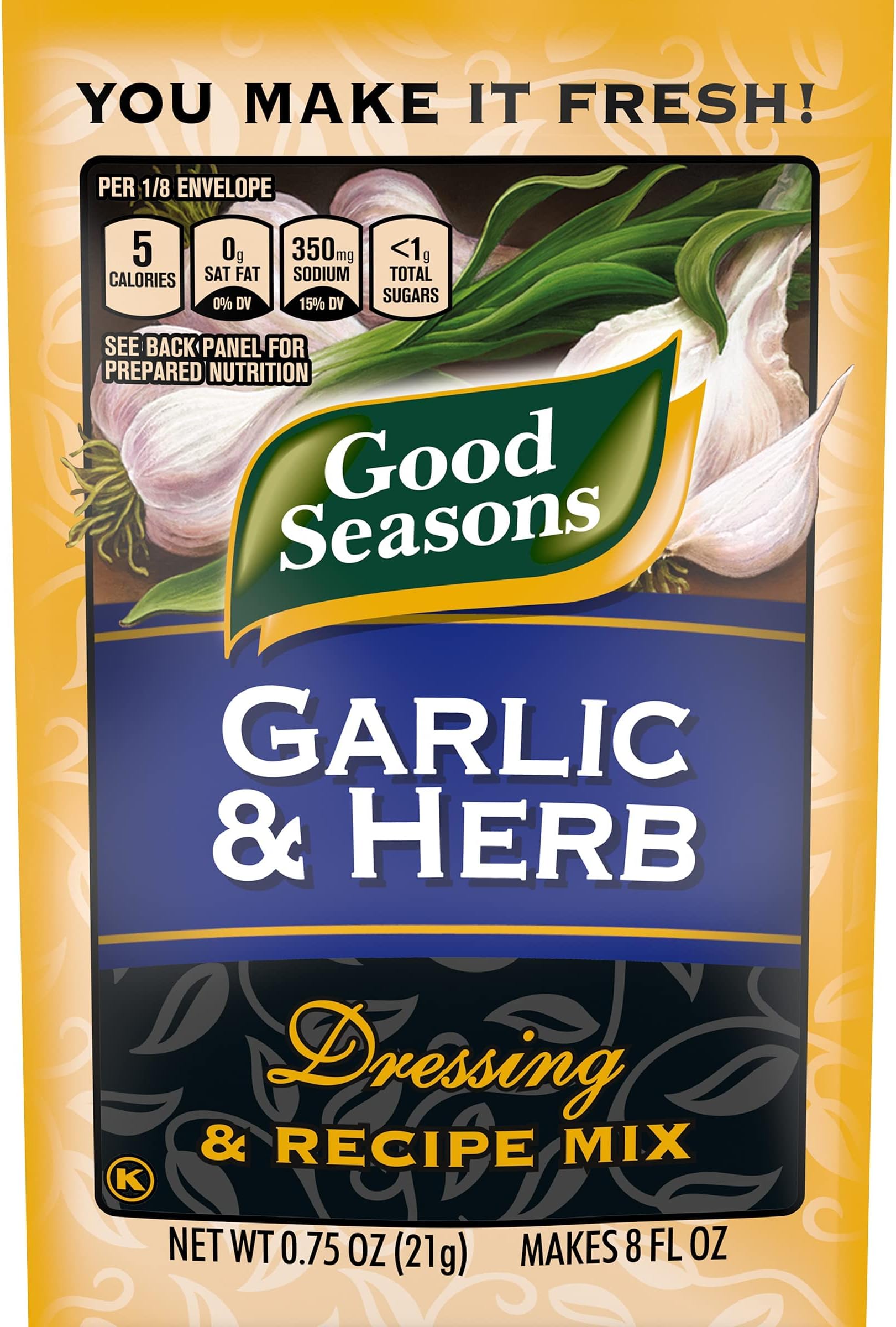 Amazon.com : Good Seasons Garlic & Herb Dressing & Recipe Mix, 0.75 OZ ...